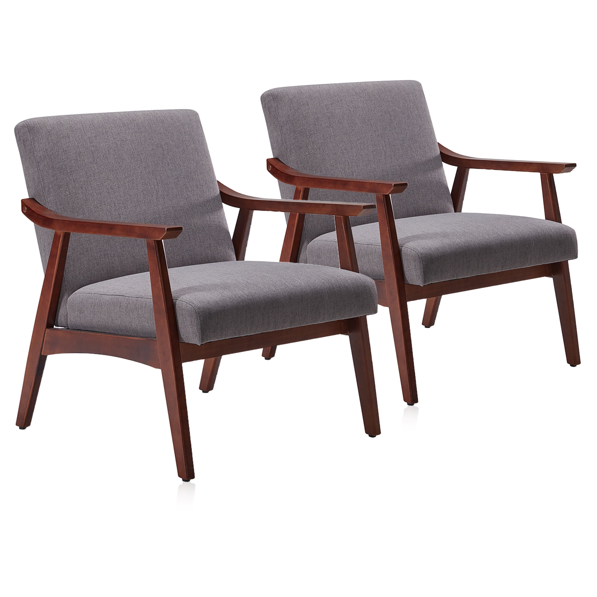 BELLEZE Accent Chairs Set of 2, Armchairs with Linen Fabric - Bianca ...