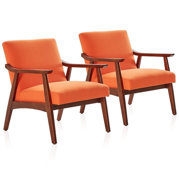 BELLEZE Accent Chairs Set of 2, Armchairs with Linen Fabric - Bianca ...