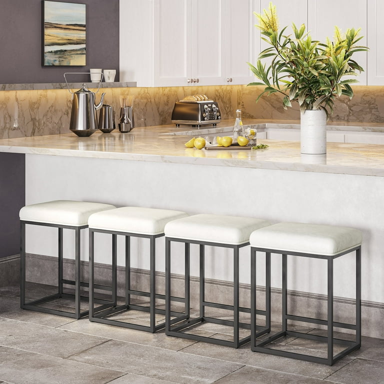 White Backless Counter Stools