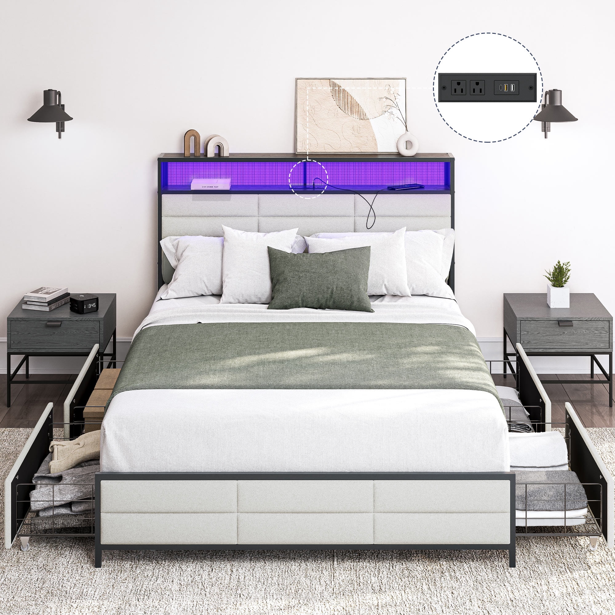 Belleze Century Bed With Drawer
