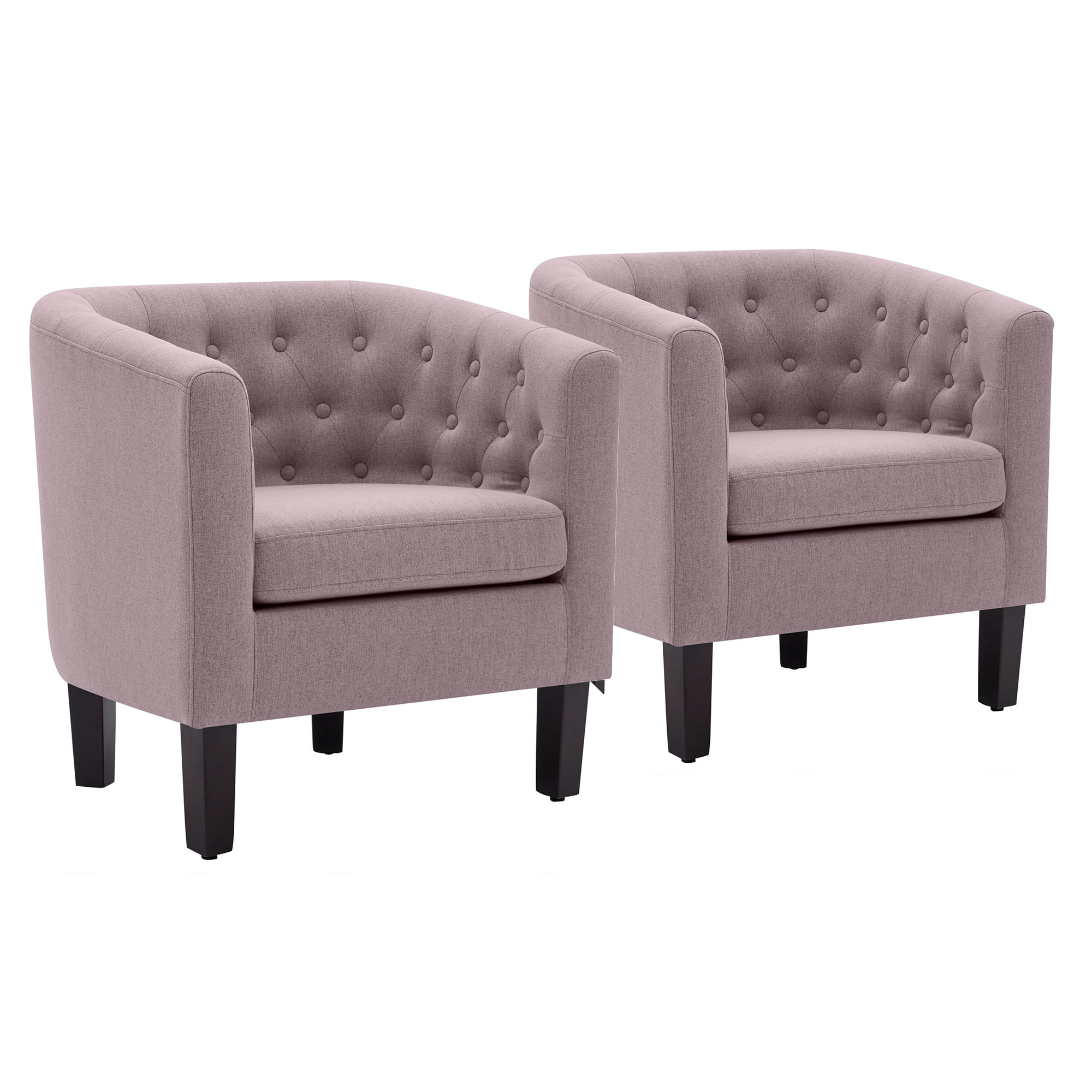 BELLEZE Light Purple Accent Chairs for Living Room, Set of 2 Elegant ...
