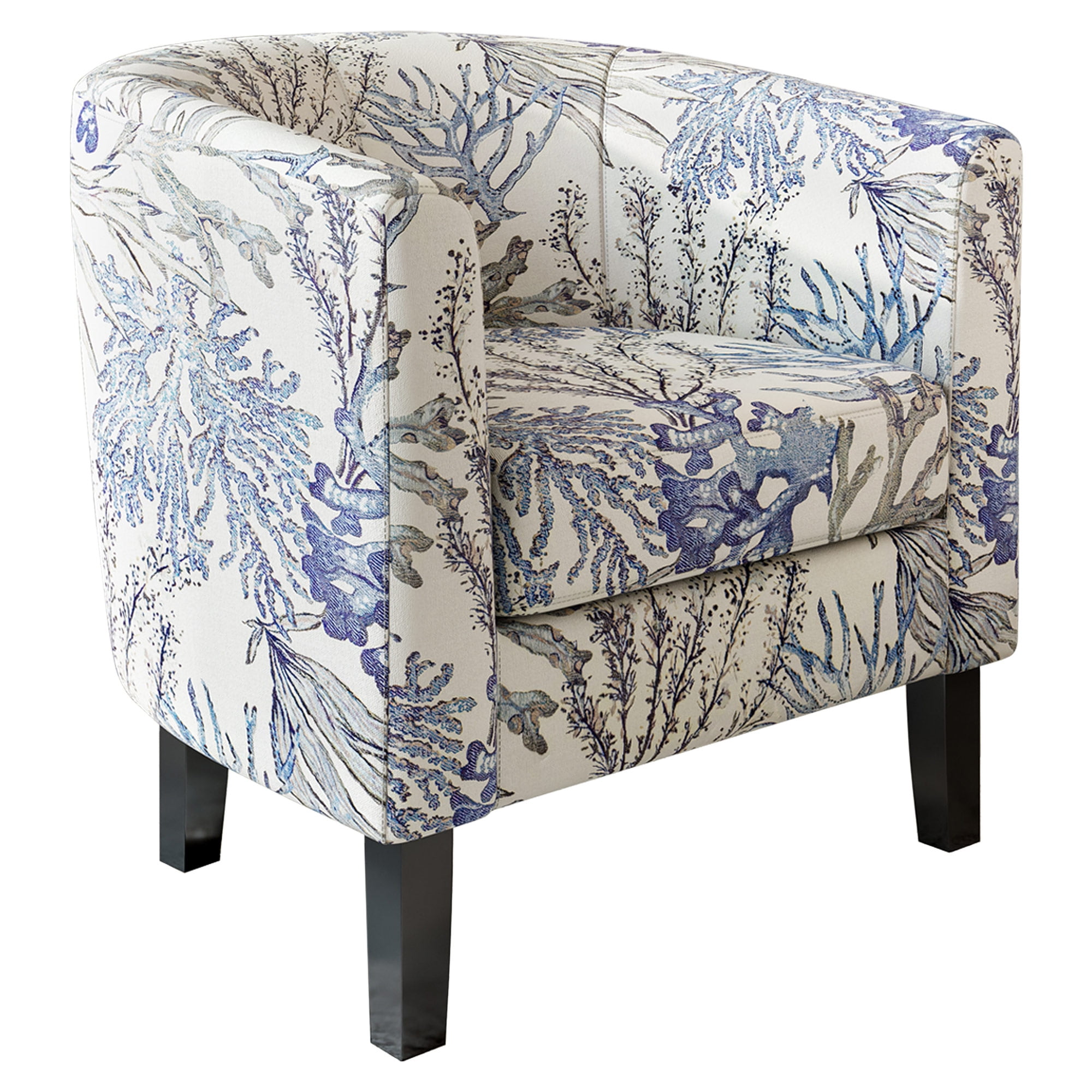 BELLEZE Living Room Chair, Highland Blue Coral, Barrel Round Club Tub ...