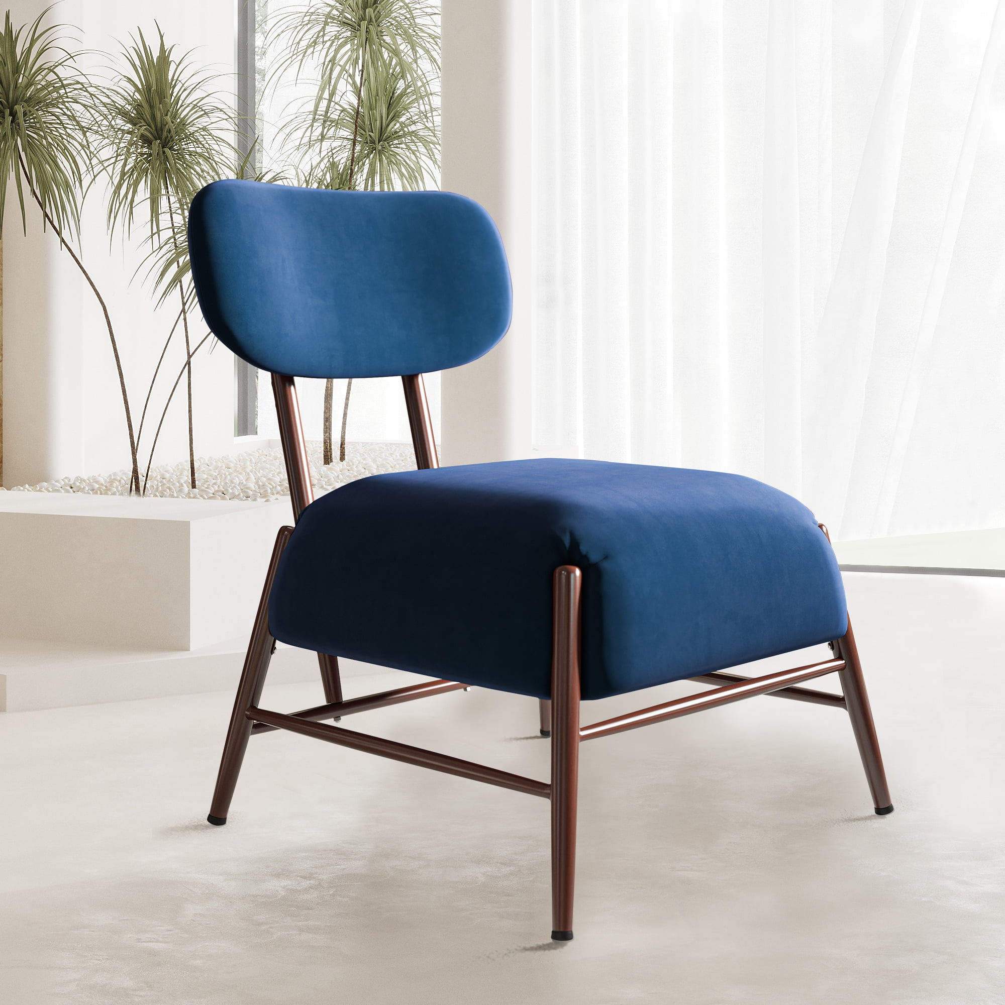 BELLEZE Mid Century Modern Velvet Accent Chair, Elegant Vintage Style ...