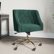Upholstered Channel Tufted Office Chair in Emerald Green Velvet ...