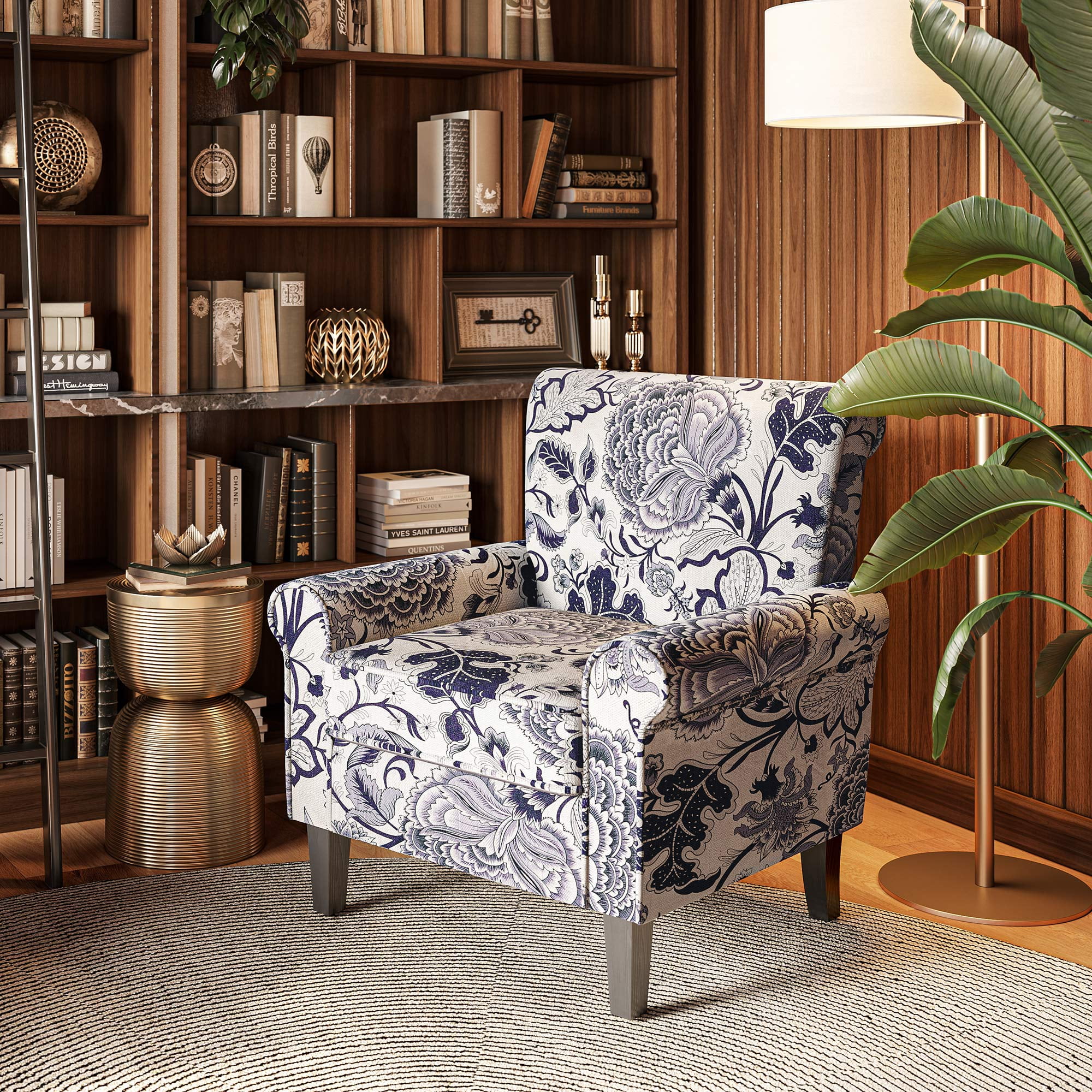 BELLEZE Modern Upholstered Accent Chair, Chic Patterned Armchair For ...
