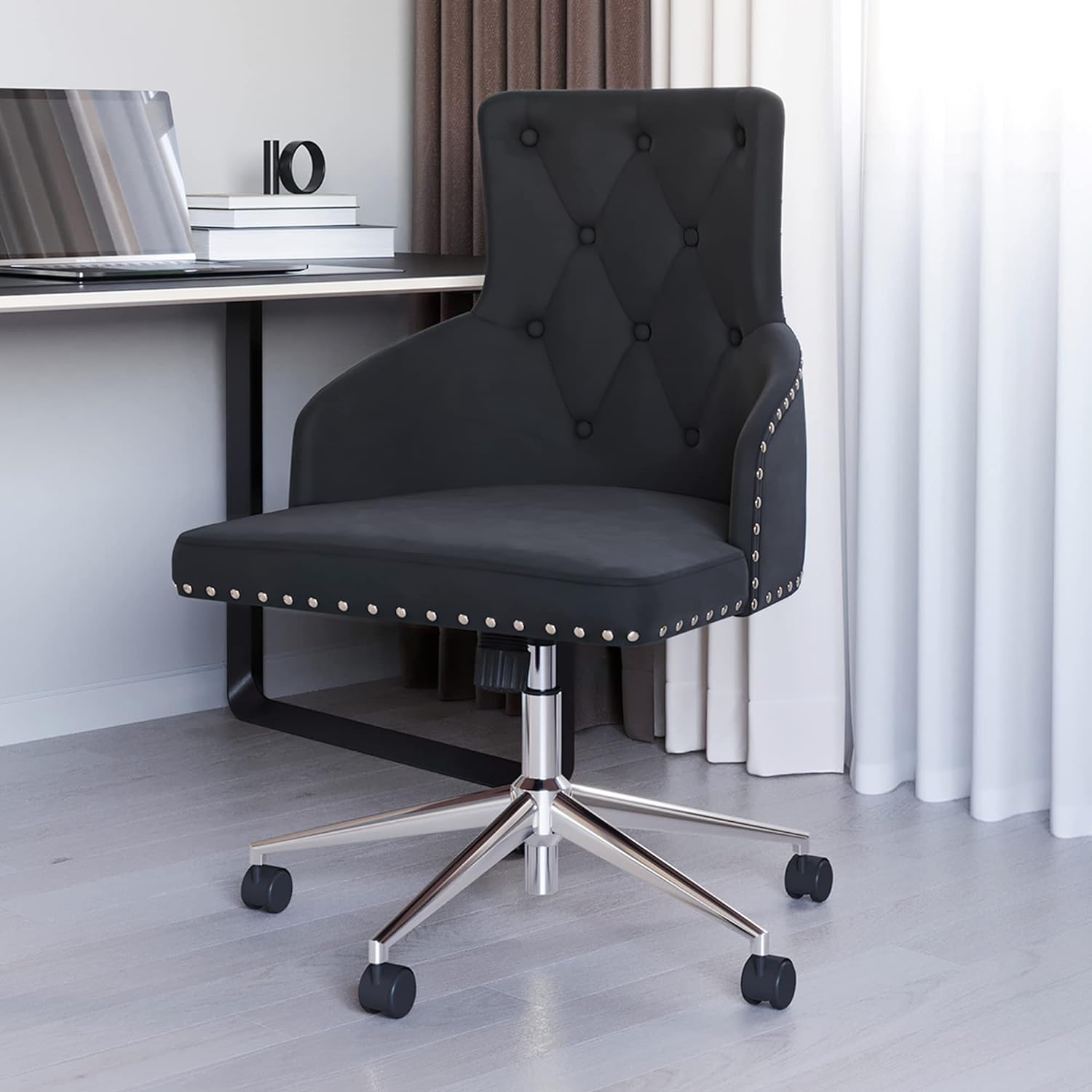BELLEZE Modern Velvet Desk Chair for Home Office or Bedroom Vanity ...