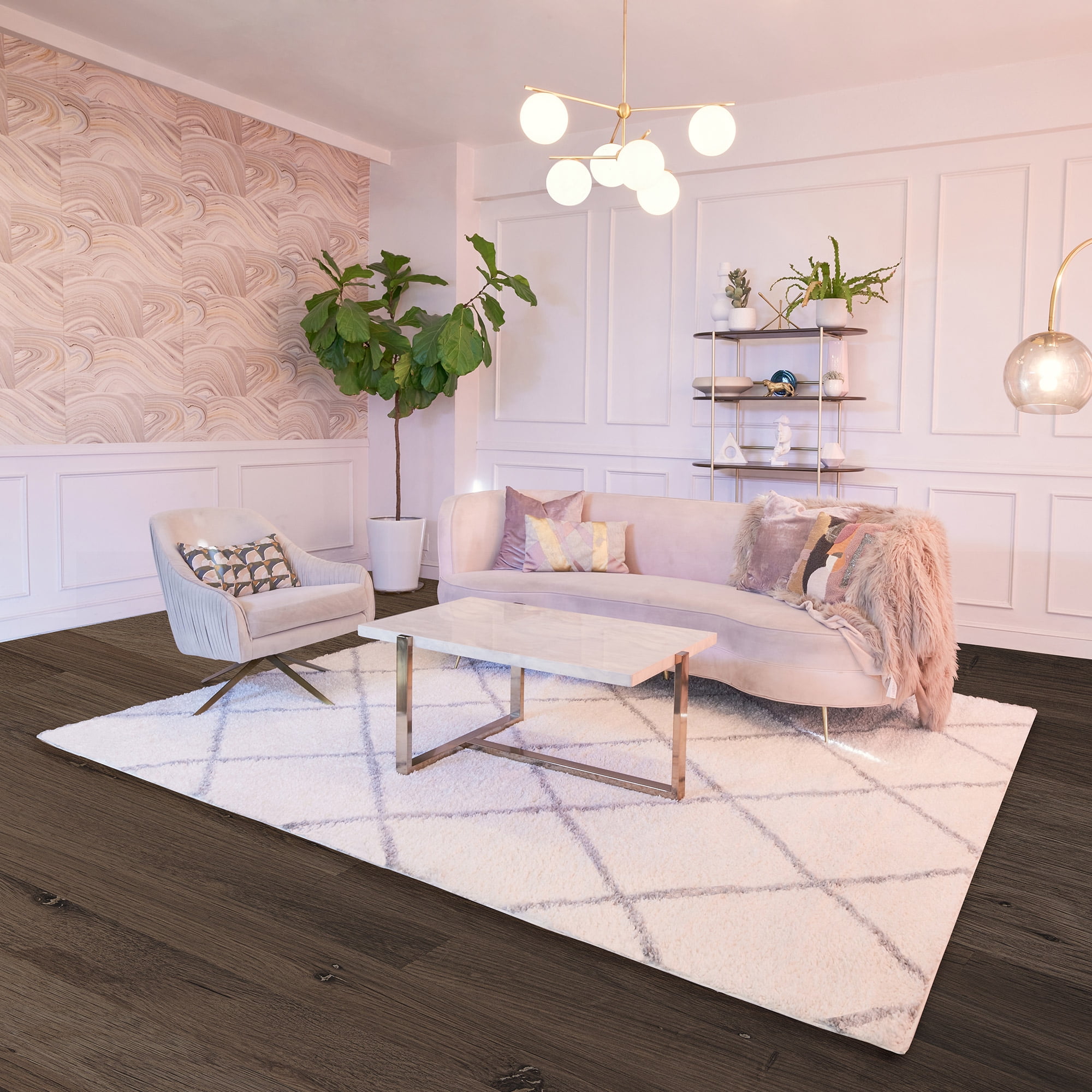 BELLEZE Parma Diamond Trellis Area Rug Cozy Soft Plush Shag Rug, 8x10 ...