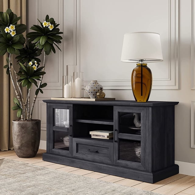 BELLEZE Rustic Modern Farmhouse Style TV Stand - Trussati Wood ...
