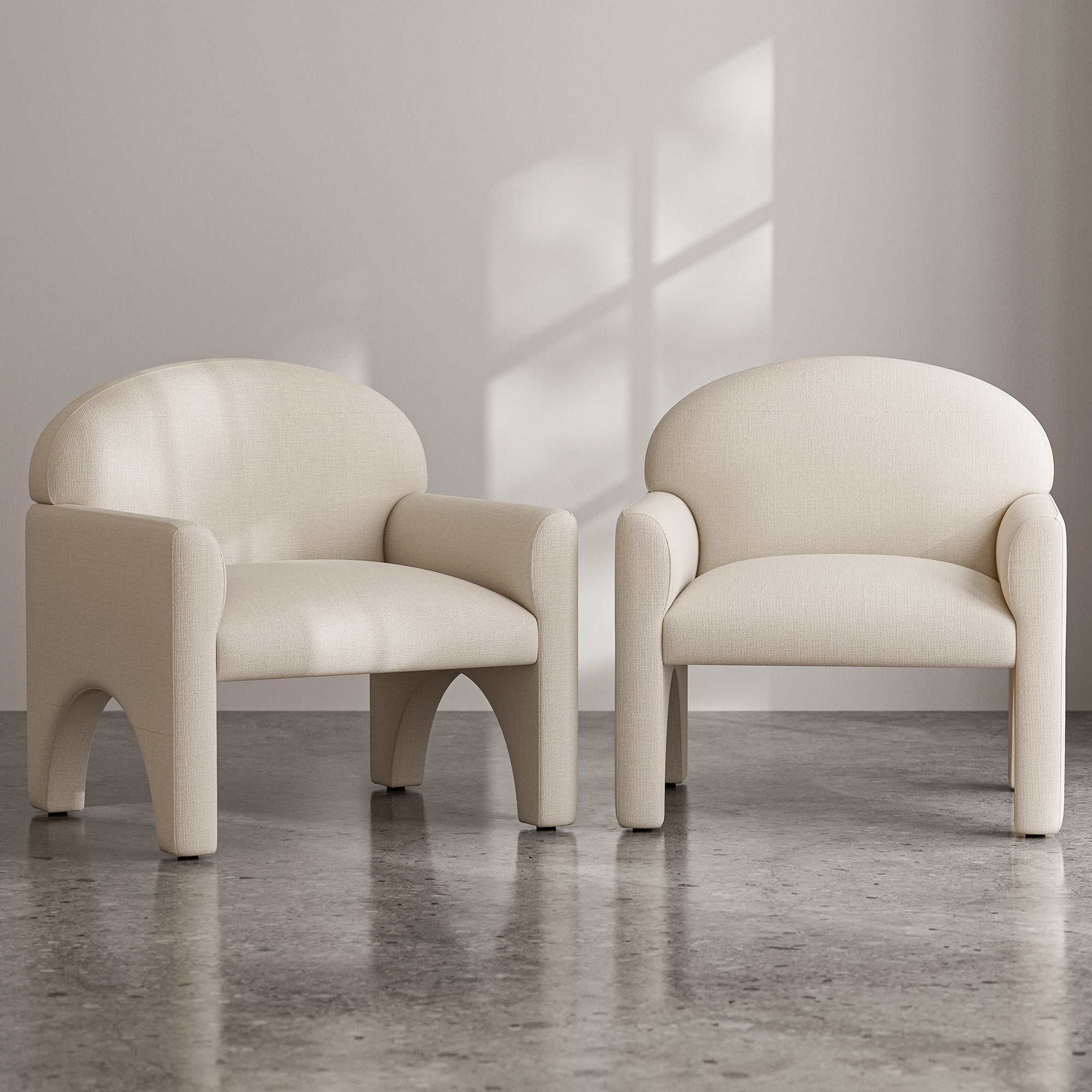 BELLEZE Set of 2 Modern Accent Chair with Rubber Wood Legs, Comfortable ...