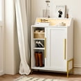 BELLEZE Shoe Rack for Entryway, Free Standing Storage Cabinet with LED ...