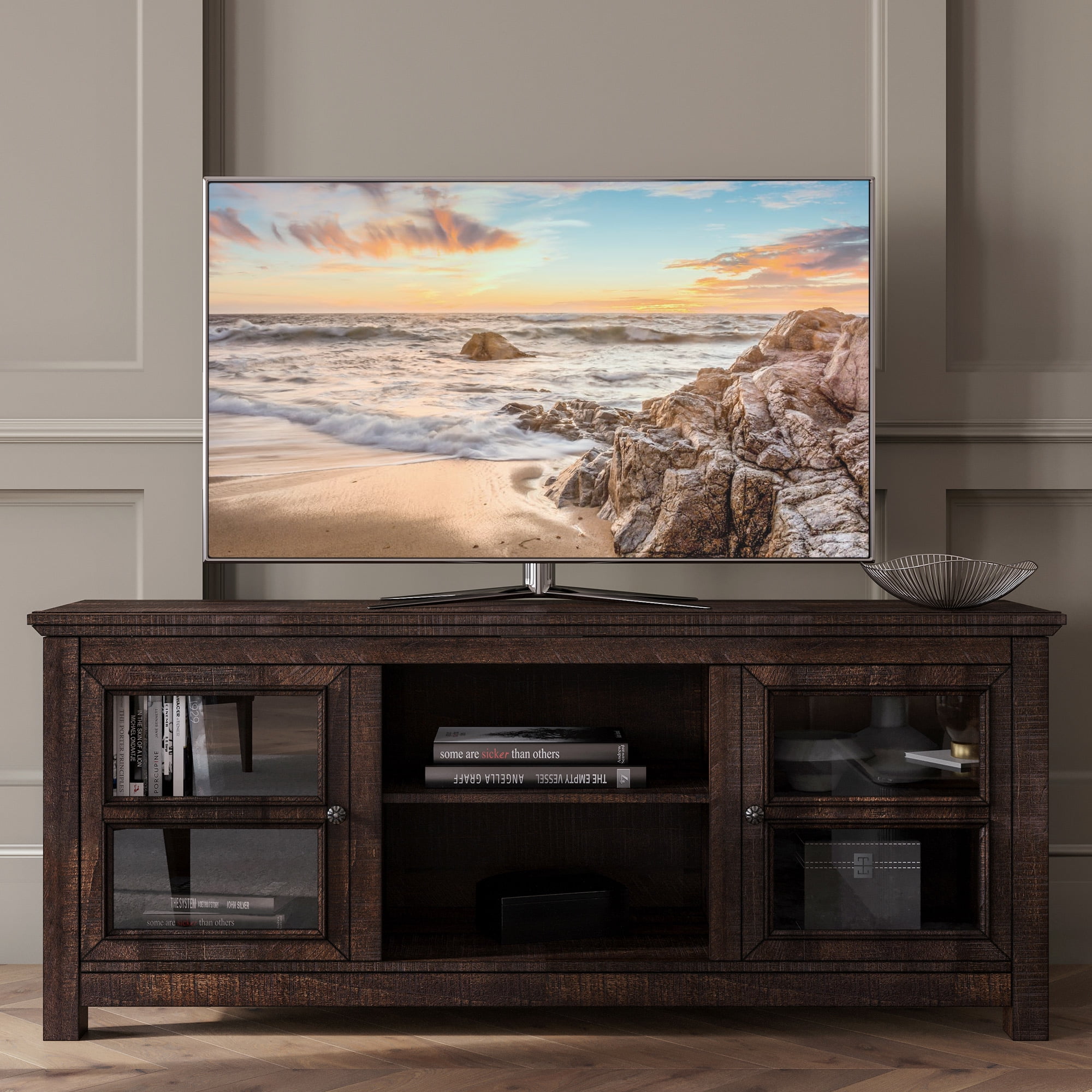 BELLEZE TV Stand Media Entertainment Center Console - Kenton (Espresso ...