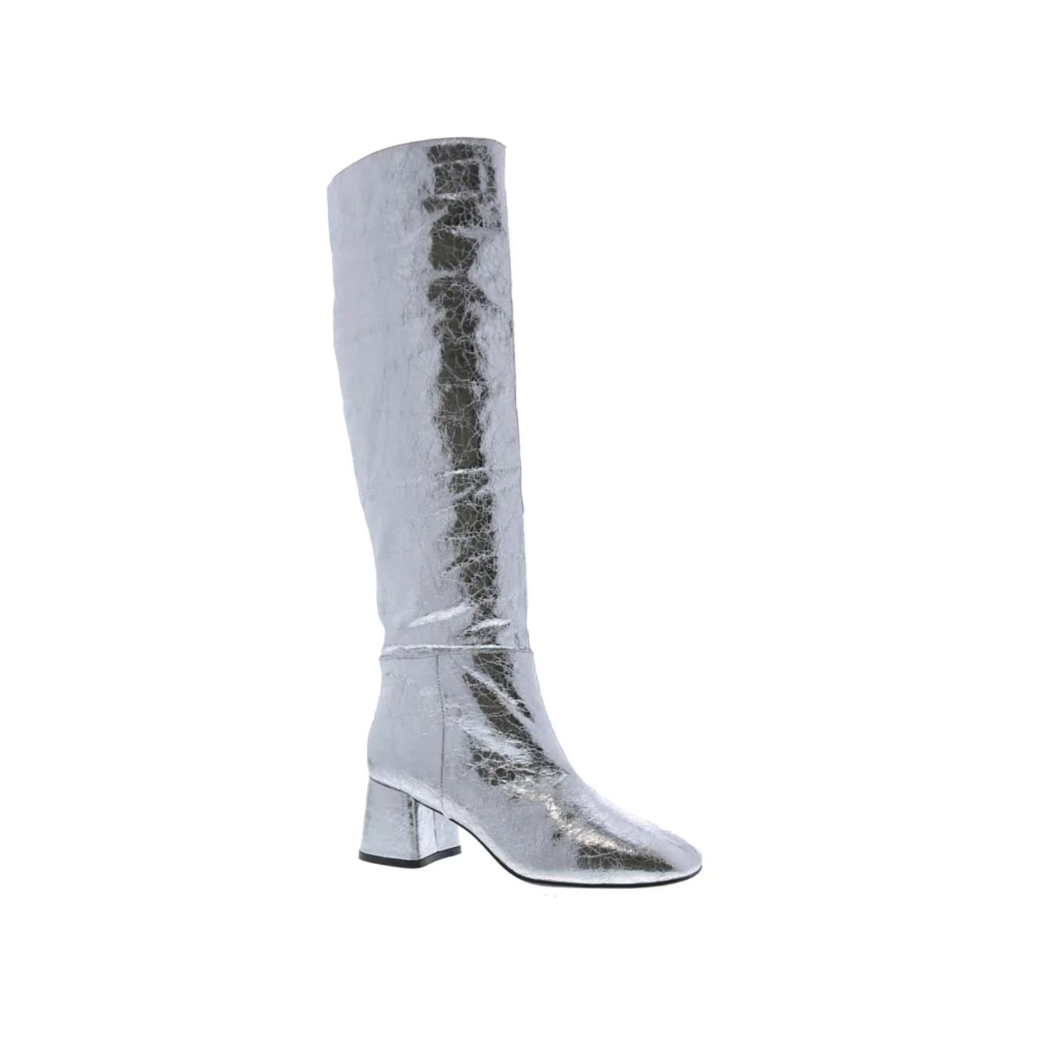 BELLINI REMI WOMEN KNEE HIGH BOOTS IN SILVER CRINKLE METALLIC - Walmart.com