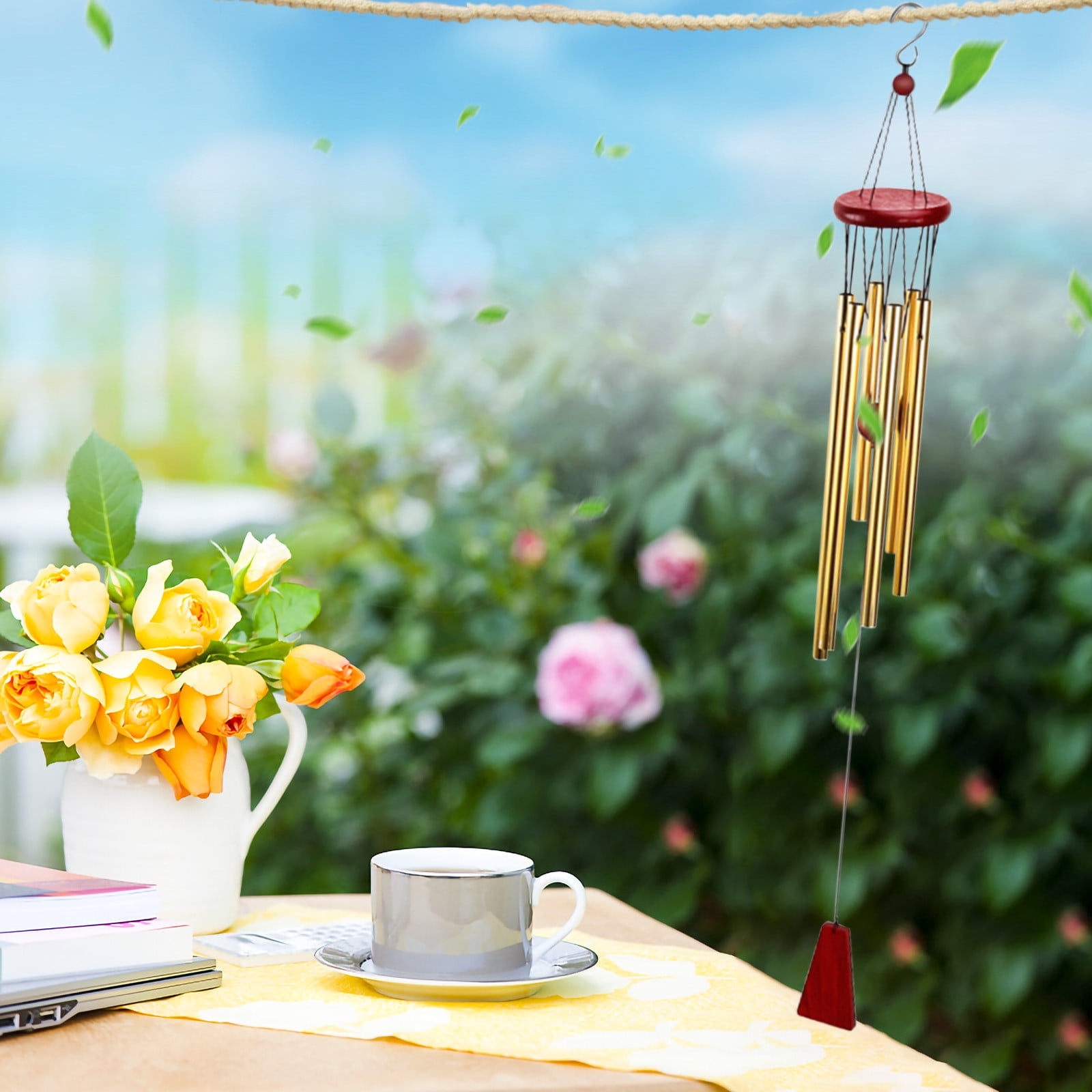 Bellzely Home Decor Clearance Wood Metal Multi Tube Wind Chime Car