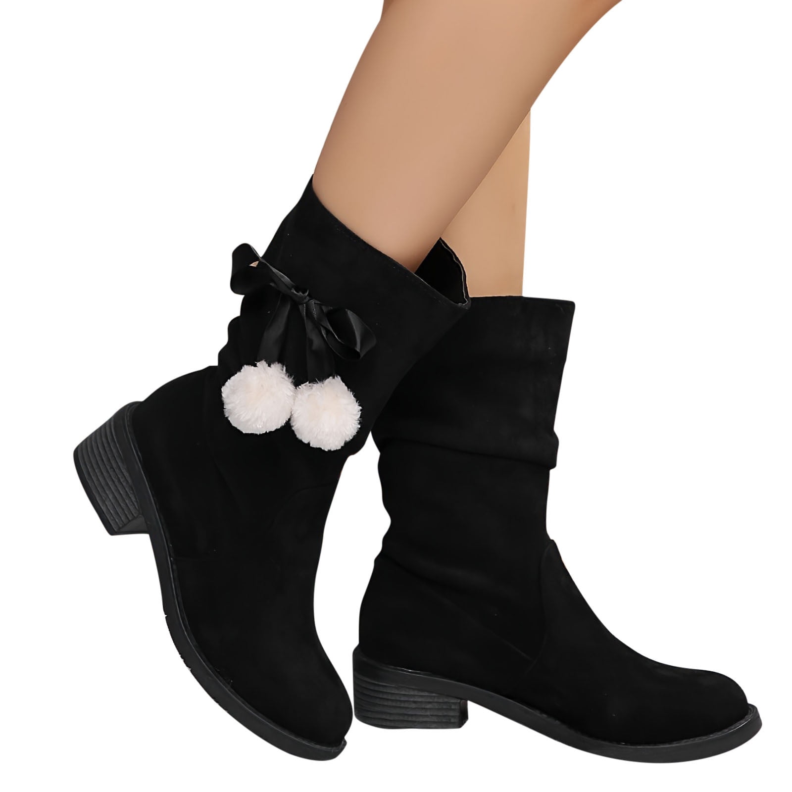 BELLZELY Wide Width Women Shoes Clearance British Style Suede Round Toe ...