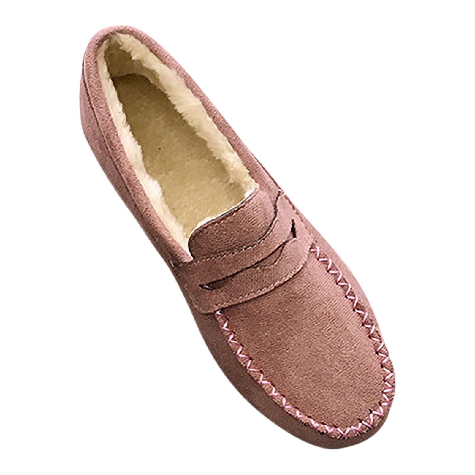 BELLZELY Wide Width Women Shoes Clearance Winter Doudou Shoes Flat ...