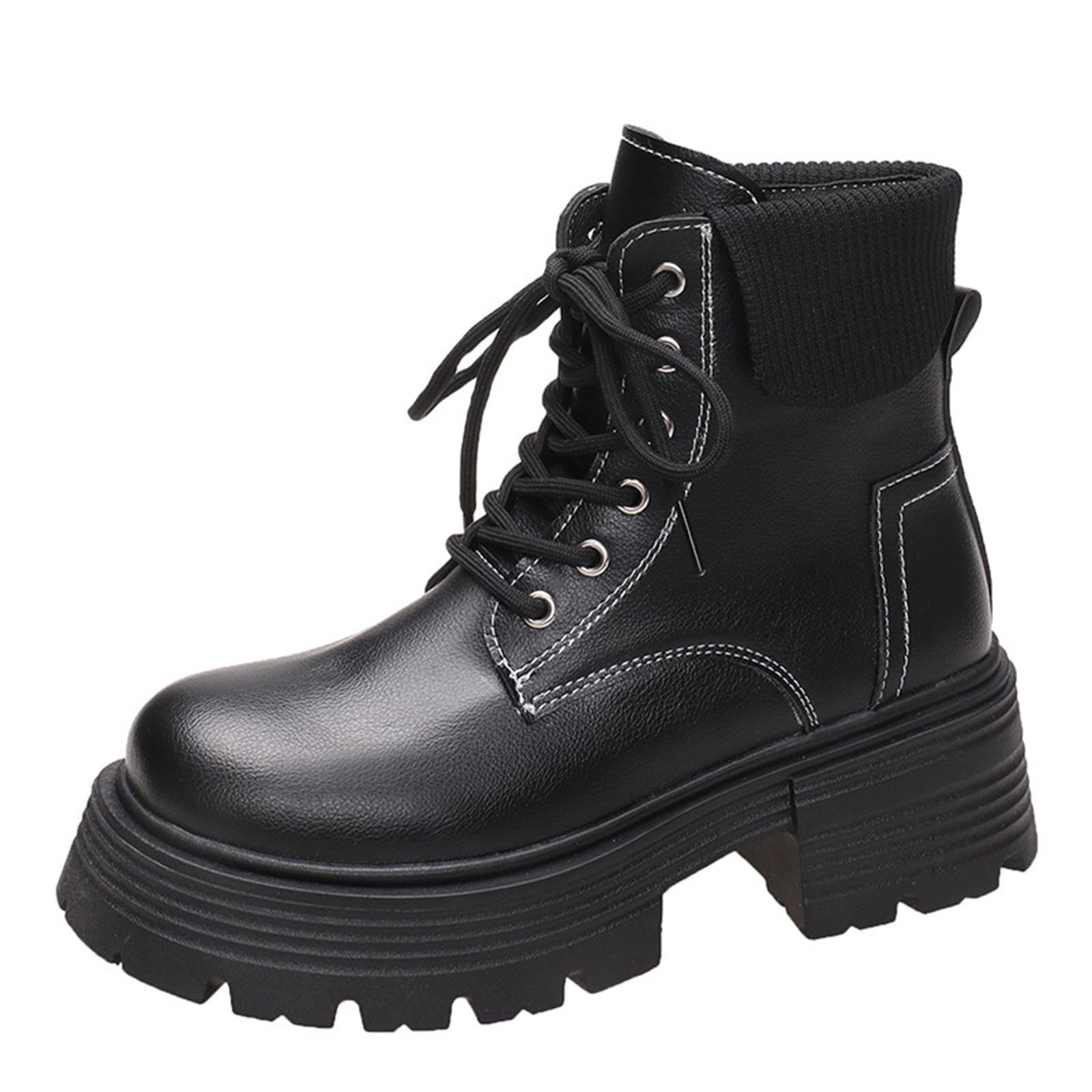 BELLZELY Wide Width Women Shoes Clearance Women's Plus-size Solid Boots ...