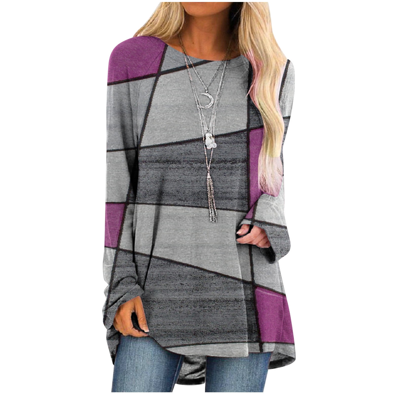 BELLZELY Women's Tops Long Sleeve for Winter Clearance Women Trendy ...