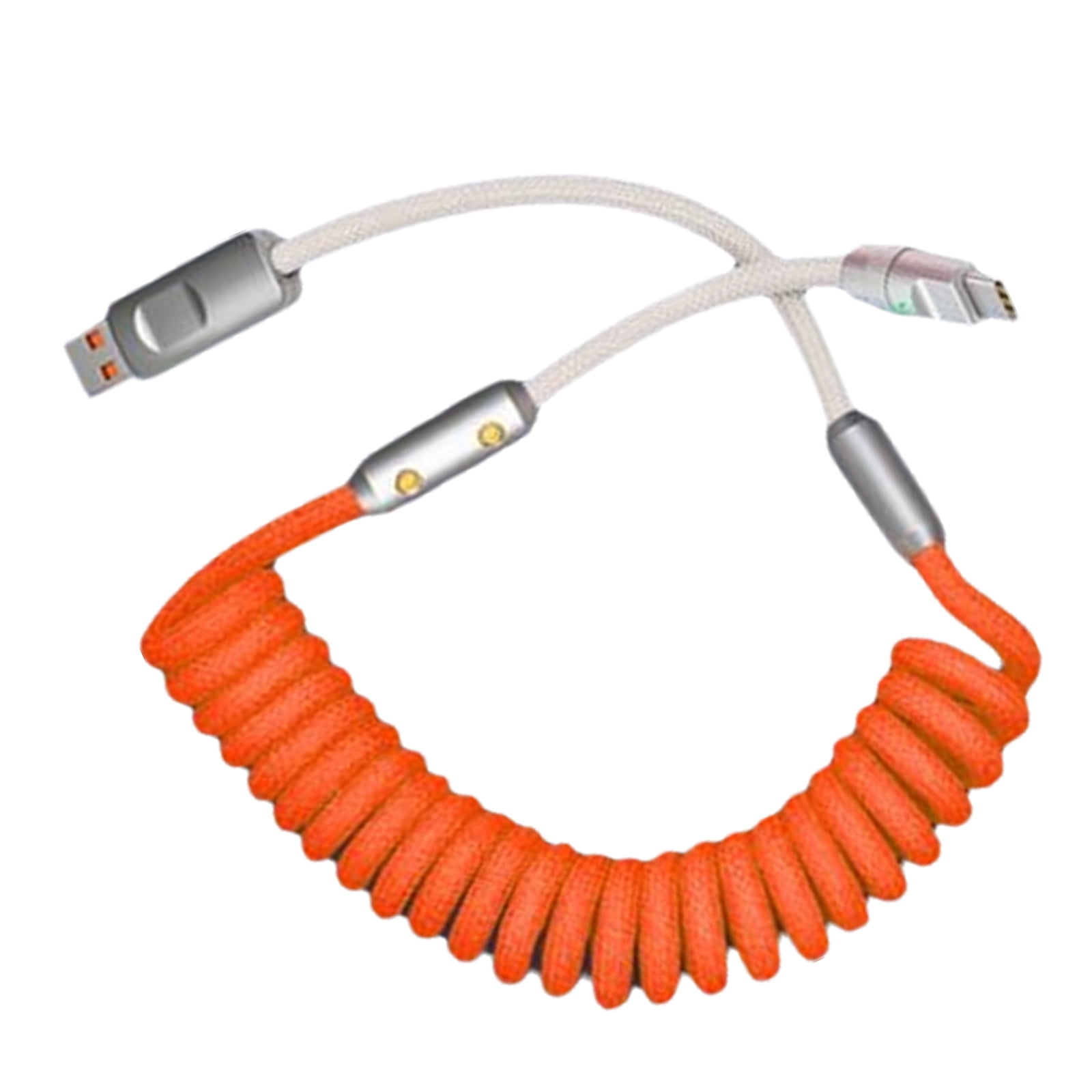 BELOWSYALER 120W USB C Charging Wire, Spring Coil Data Cable For USB C ...