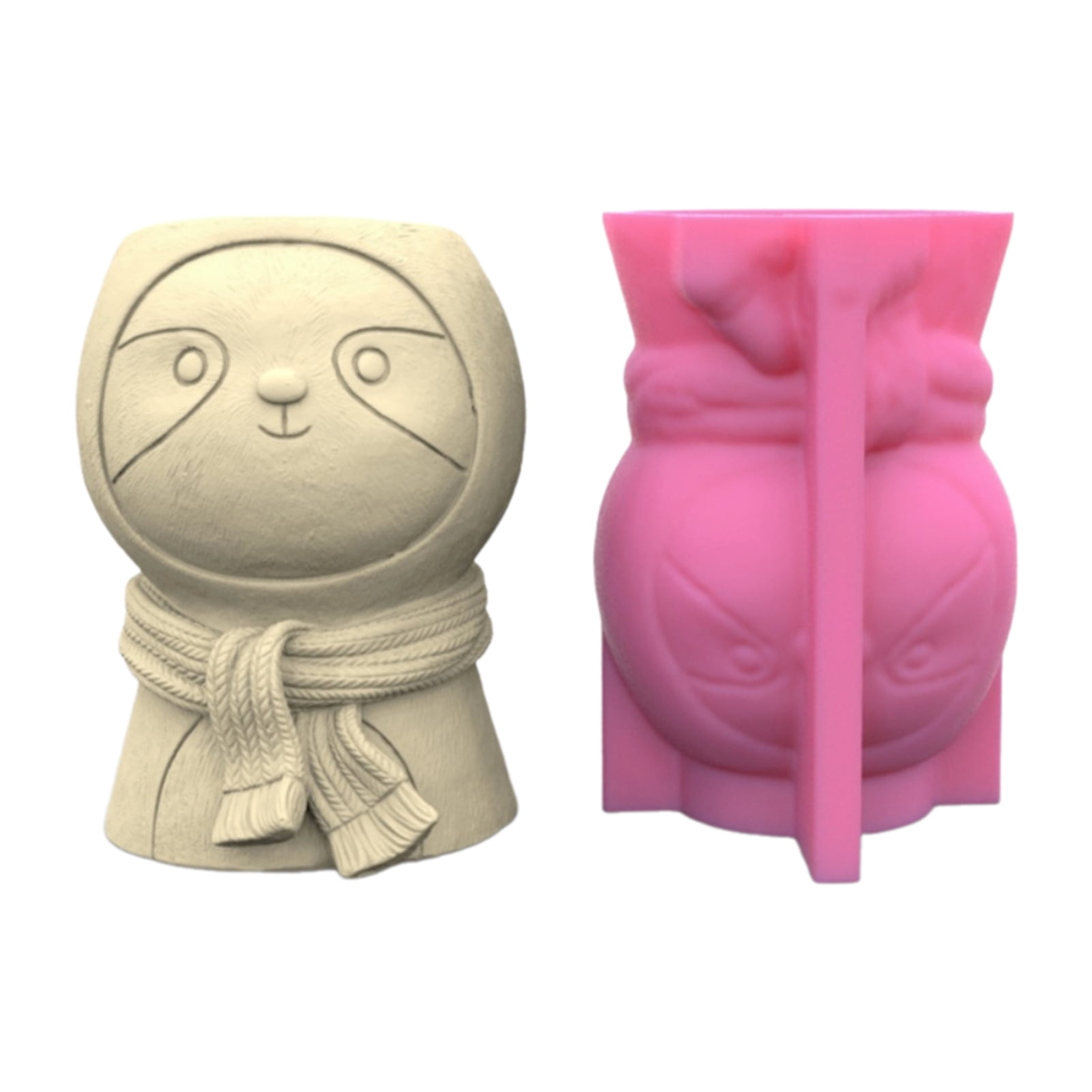 BELOWSYALER 3D Sloths Flower Pots Mold Epoxy Resin Molds Pen Holder ...