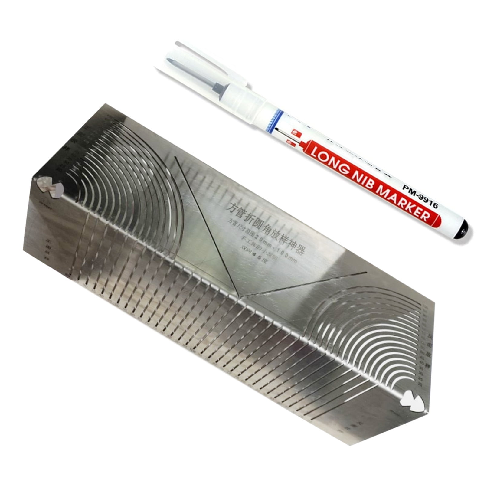 BELOWSYALER Adjustable Angles & Arcs Marking Tool Two-Purpose Metal ...