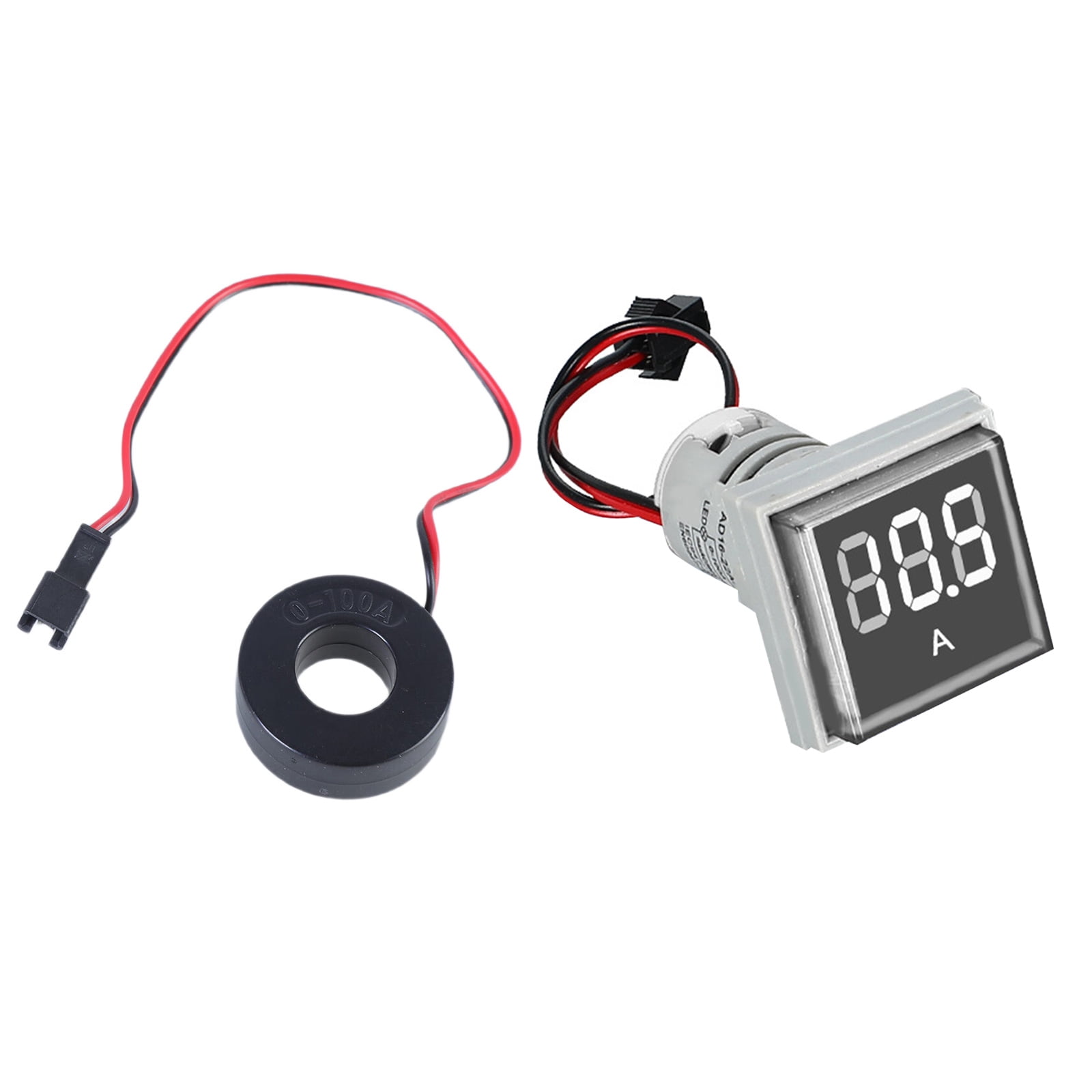 BELOWSYALER Digital Ammeter 0-100A Current Meter Detector 22mm Square ...