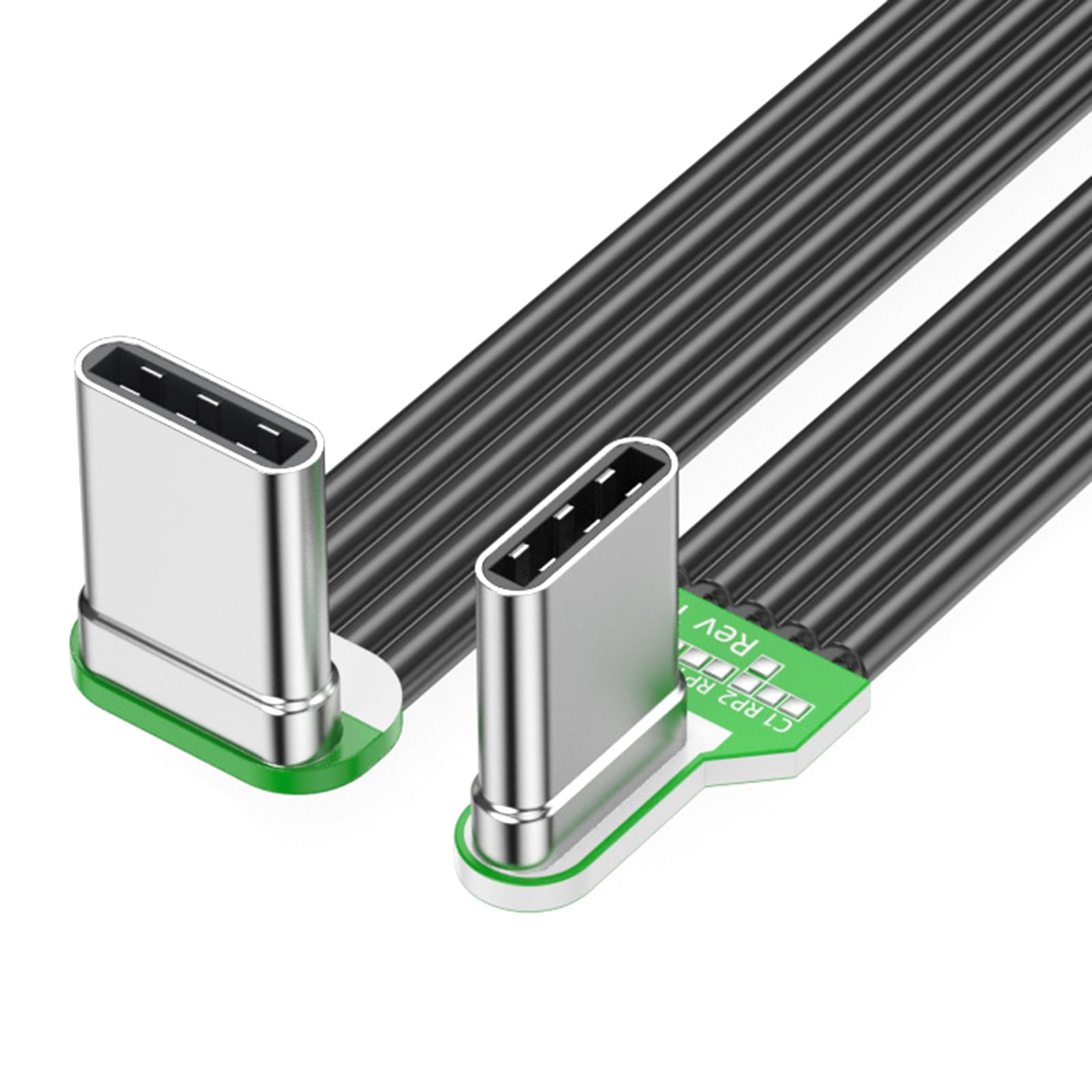 BELOWSYALER Flat Silicone USB C Cable with Left/Right Angled Connectors ...