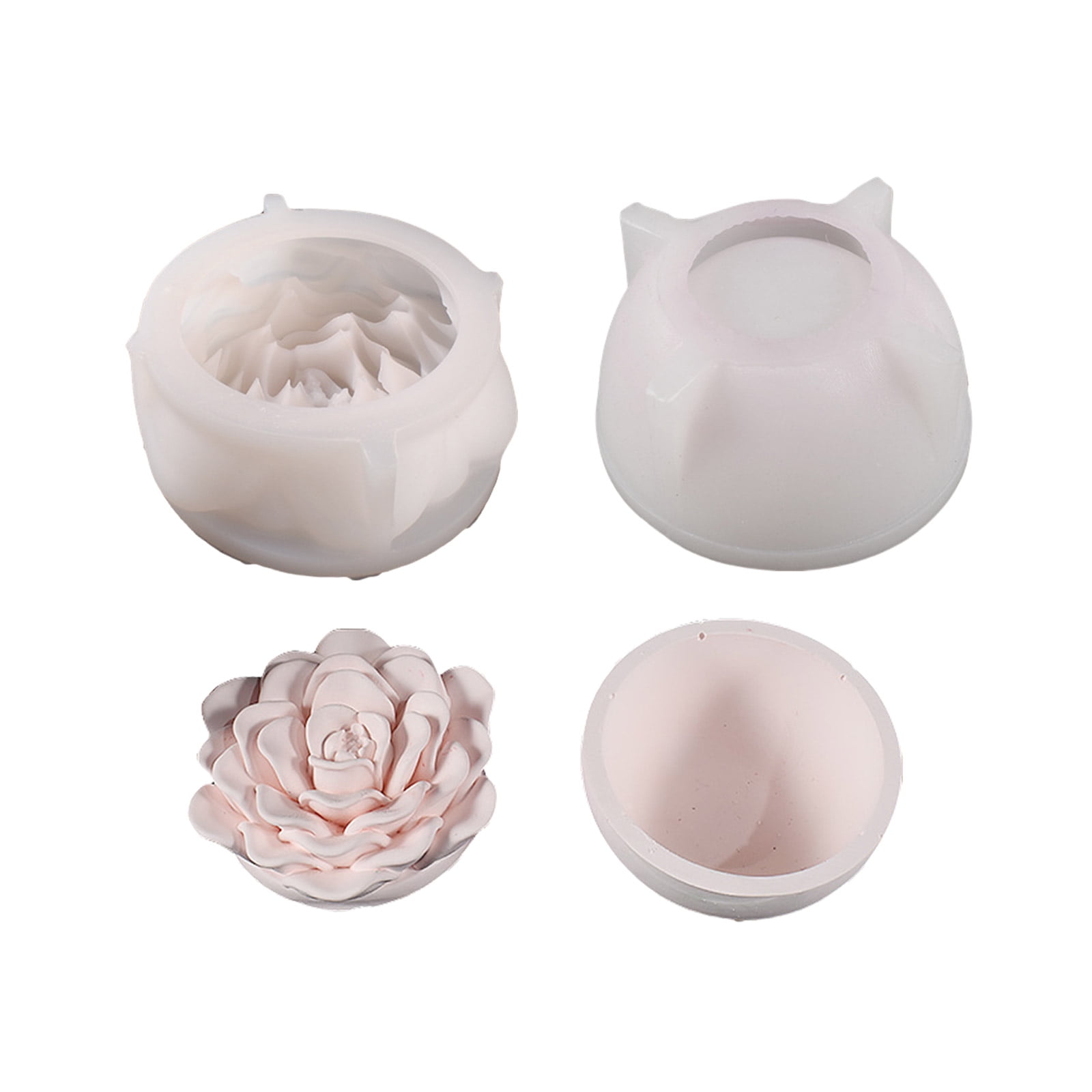 BELOWSYALER Flexible Sturdy Silicone Epoxy Resin Castes Mold Flower ...