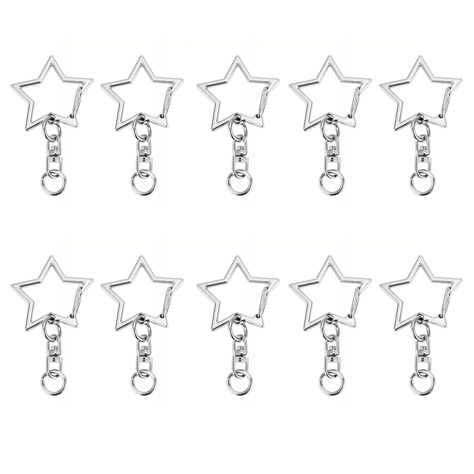 BELOWSYALER Pack of 10 Stylish Star Key Rings with Figure 8 Shape ...