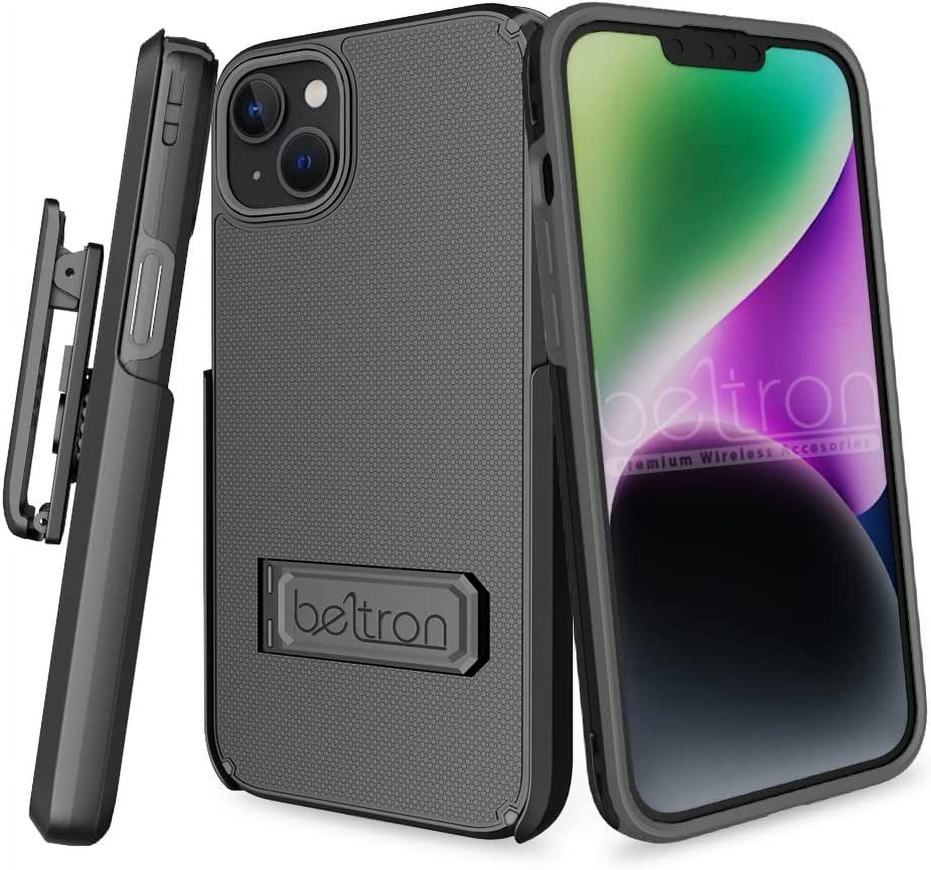 BELTRON Slim Protective Case & Belt Clip Holster Combo for iPhone 14/13 ...