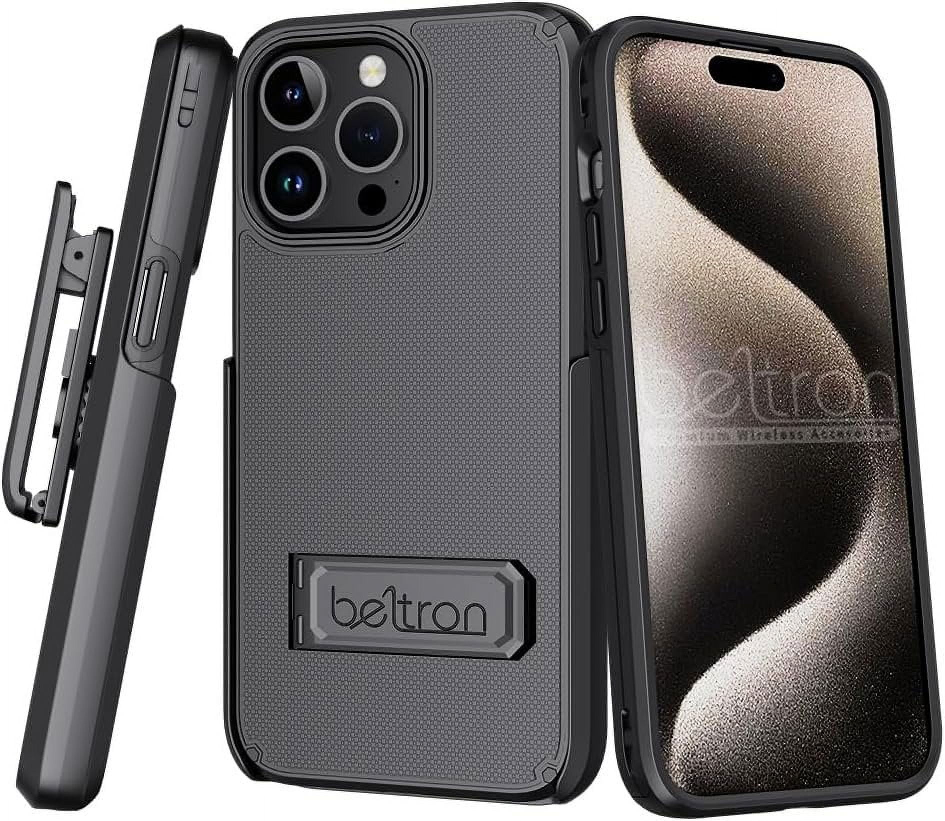BELTRON Case Holster Combo for iPhone 15 Pro Max, Slim Protective Full ...