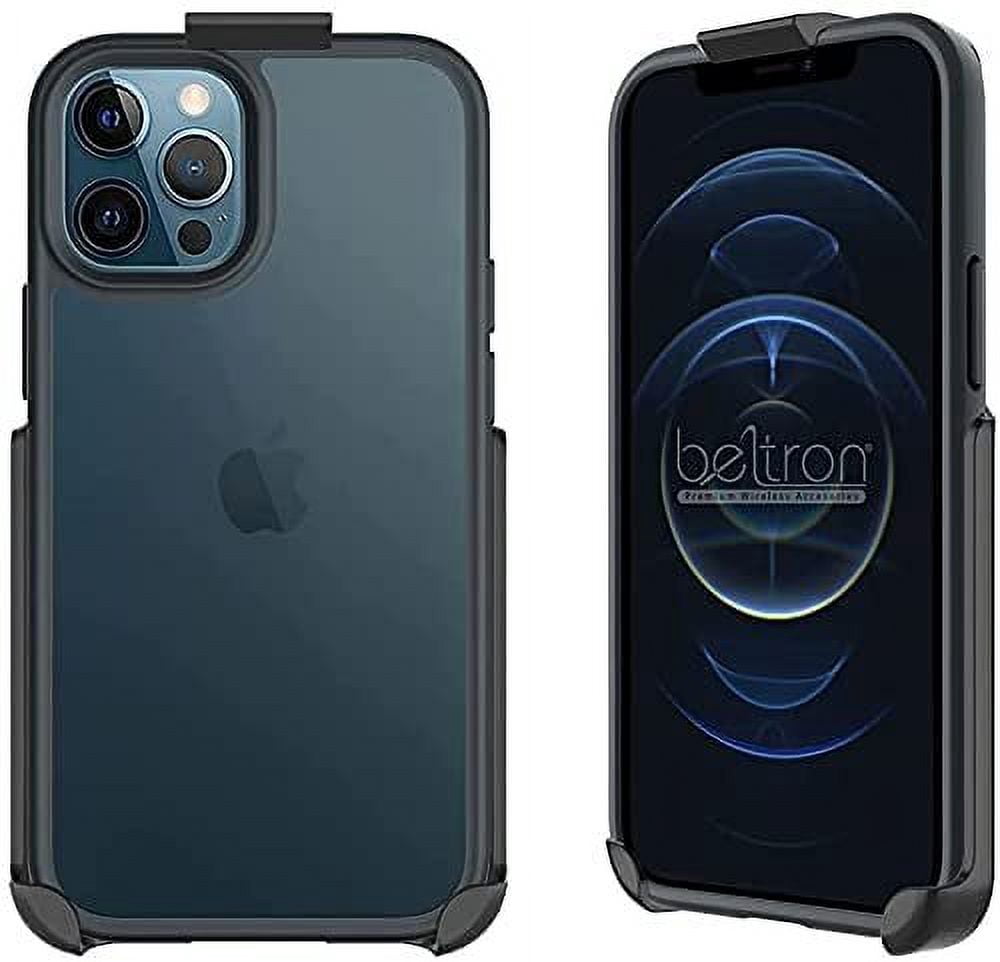 BELTRON Clear Back Case with Belt Clip for iPhone 12 Pro Max, Slim Full ...