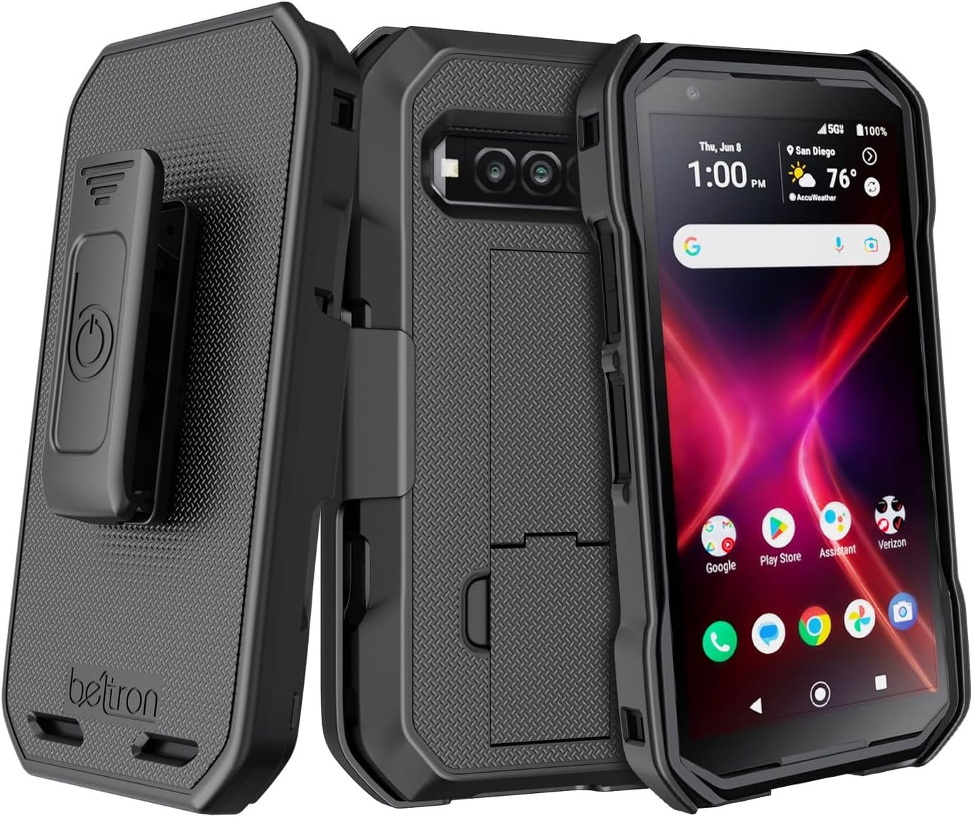 BELTRON DuraForce Pro 3 Case with Clip, Heavy Duty Case with Swivel Belt Clip for Kyocera ...