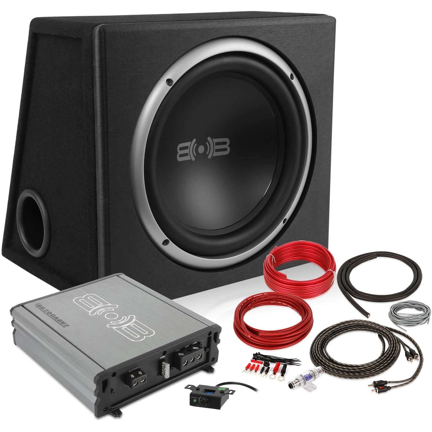 BELVA BPKG 500W Single 10 Car Subwoofer with Ported Enclosure ...
