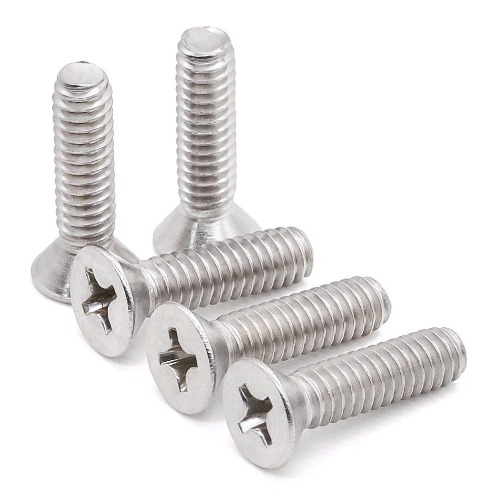 #10-24 x 3/4" (60 pcs) Flat Head Outlet Screws Machine Screws, 18/8 ...