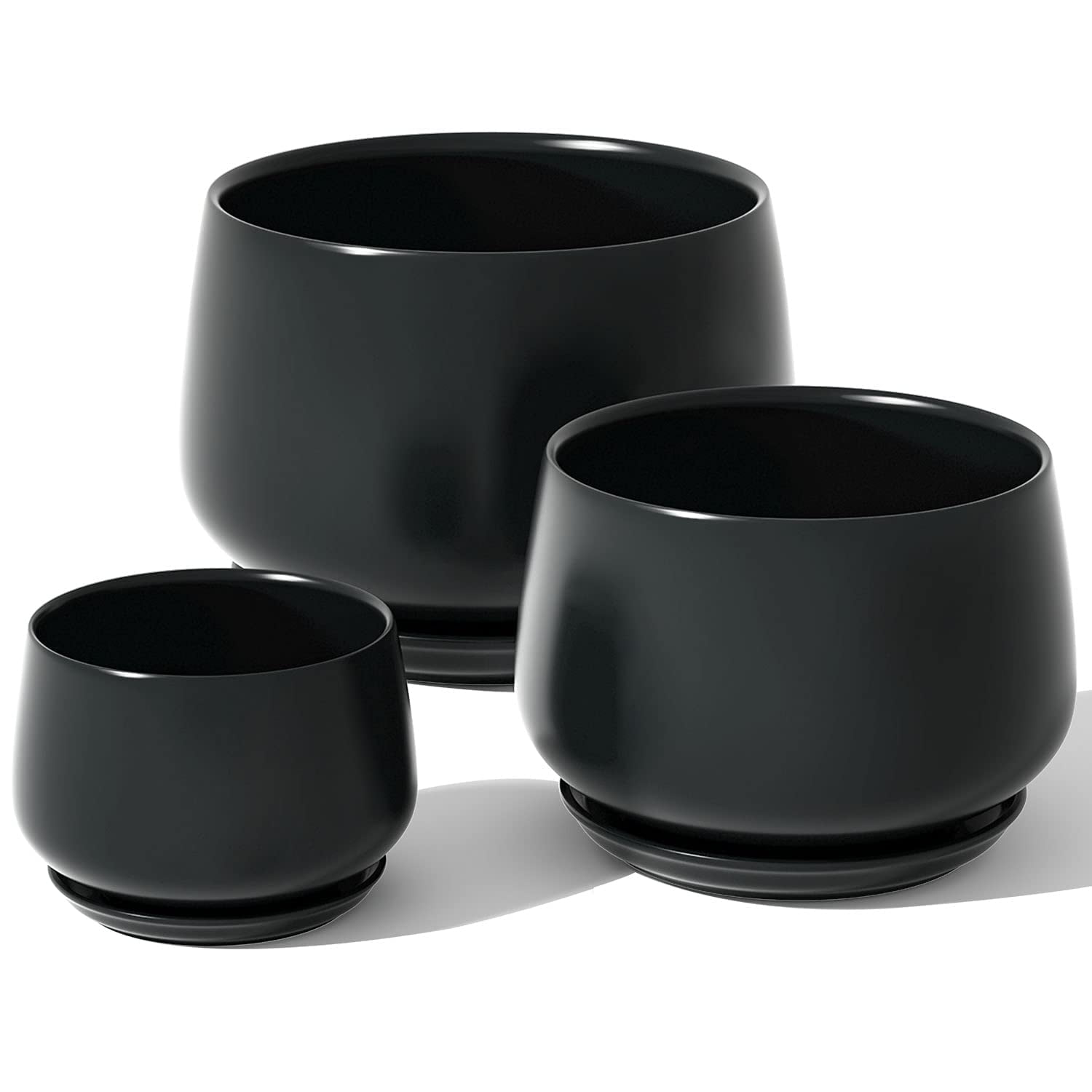 "BEMAY Modern Indoor Ceramic Plant Pots, 4.1""/5.1""/6.5"" Sizes with ...