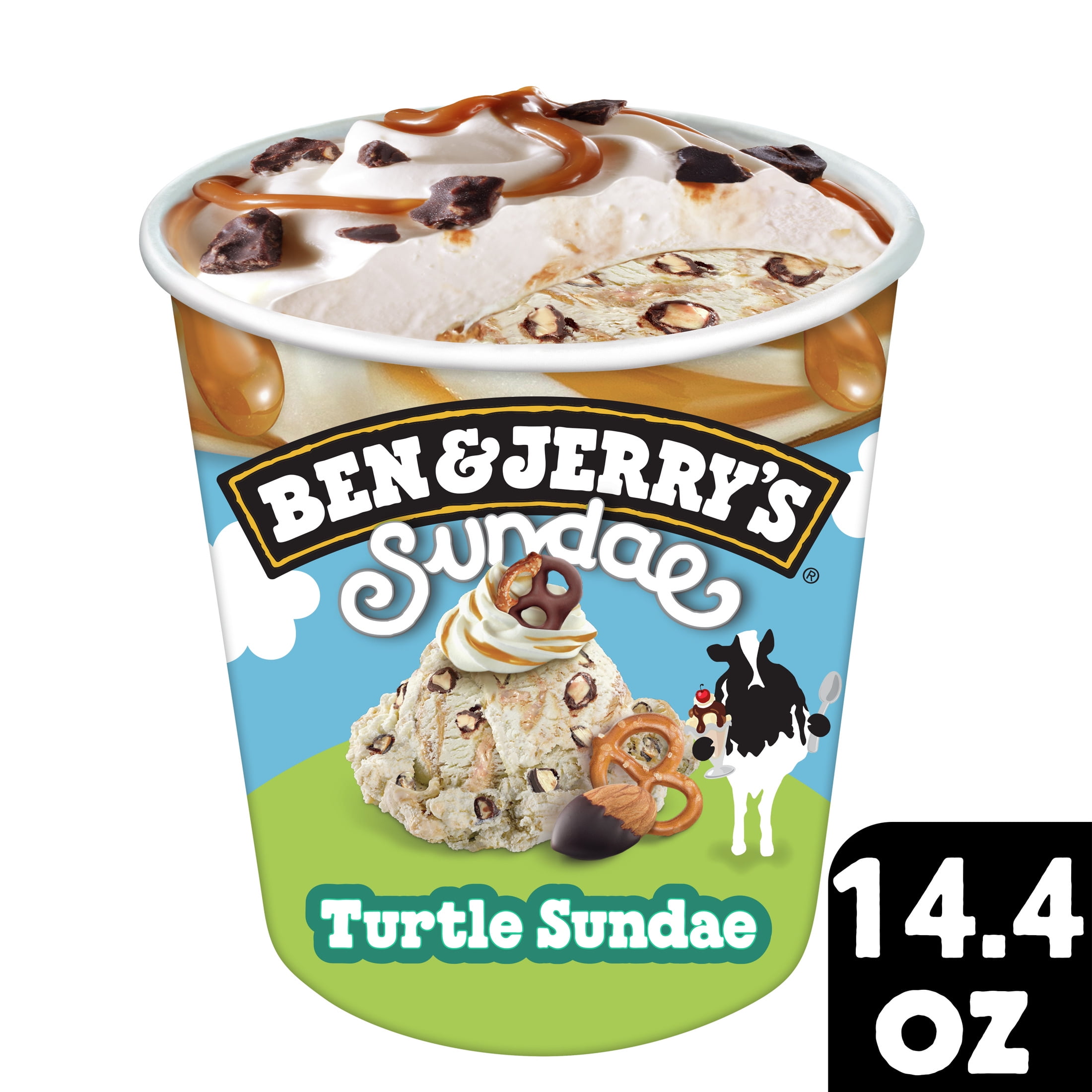 Ben & Jerry's Turtle Sundae Ice Cream Frozen Desserts, 14.4 fl oz ...