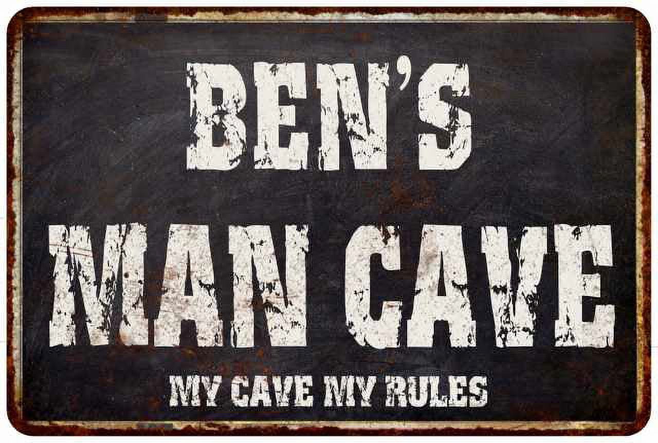 BEN'S Man Cave Black Grunge Sign Home Decor Gift Cave Funny ...