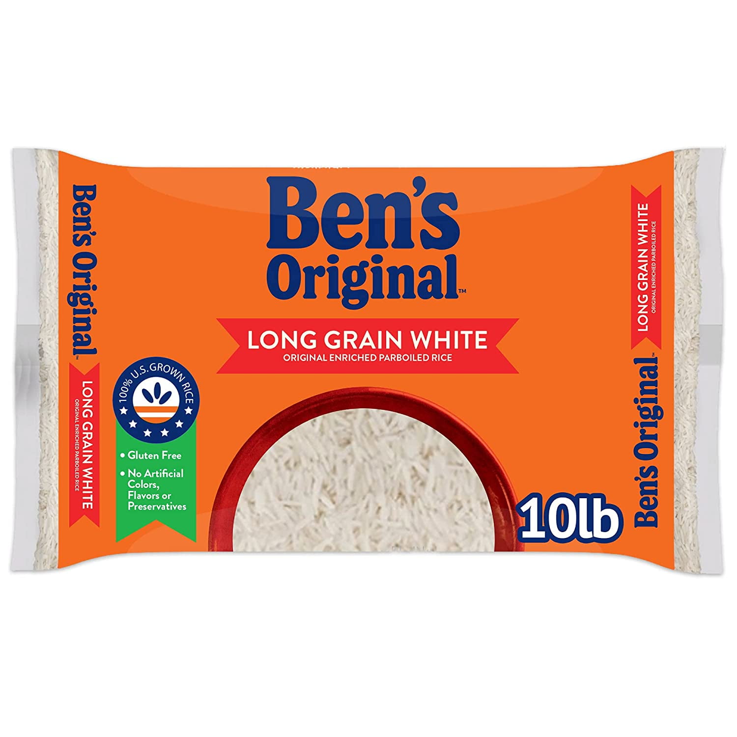 BEN'S ORIGINAL Enriched Long Grain White Rice, Parboiled Rice, 10 lb ...
