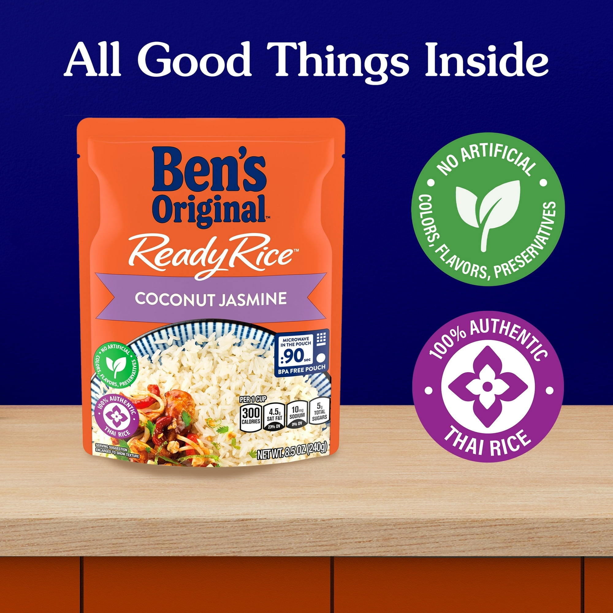 BEN'S ORIGINAL Ready Rice Coconut Jasmine Flavored Rice Easy Dinner ...