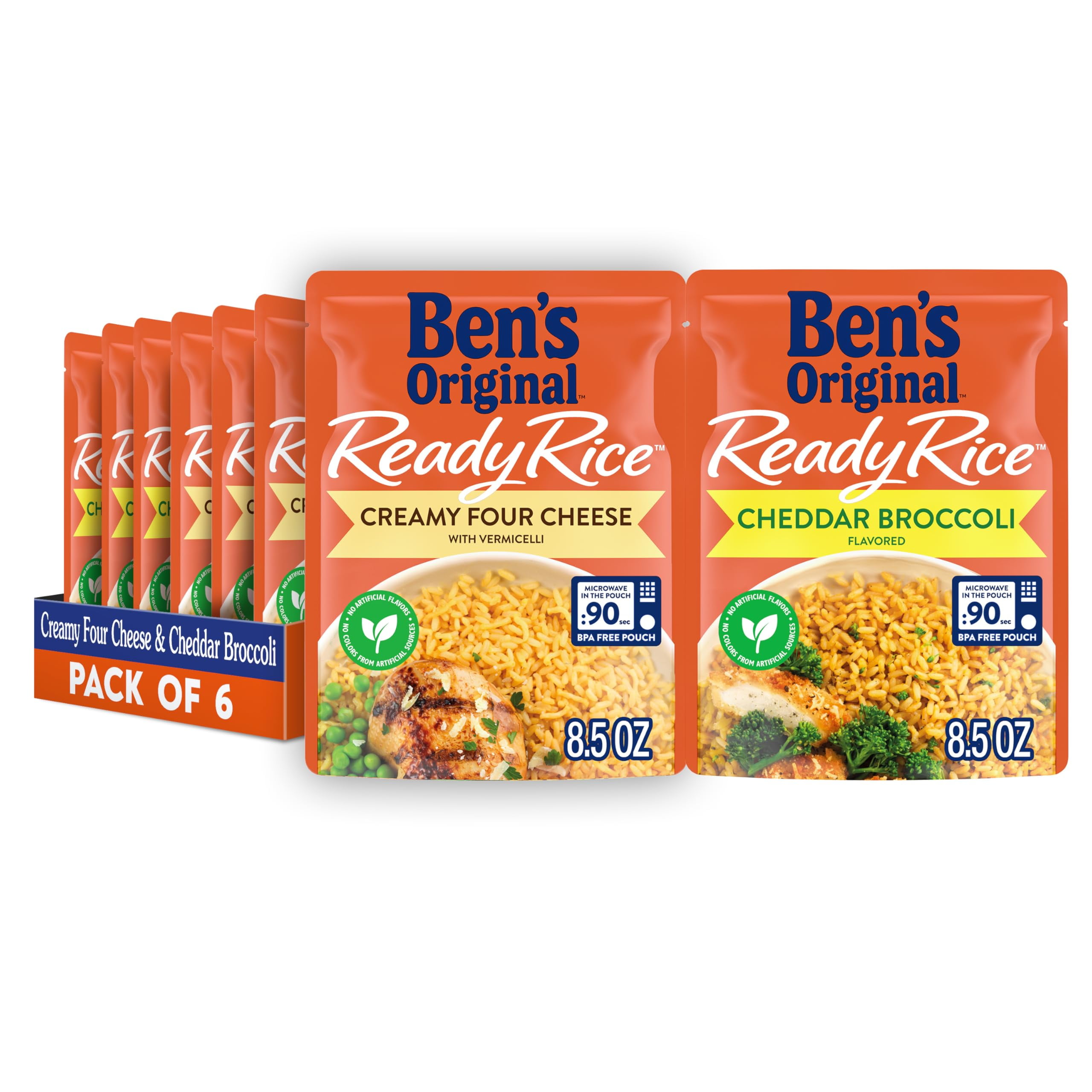 BEN'S ORIGINAL Ready Rice Creamy Four BSL1 Cheese and Cheddar Broccoli ...