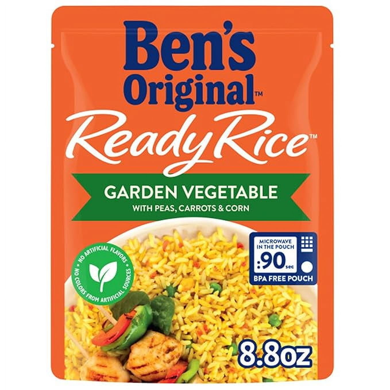 BEN'S ORIGINAL Ready Rice Garden Vegetable Flavored Rice, Easy Dinner ...