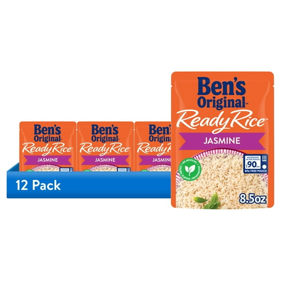 (12 pack) Ben's Original Ready Rice Jasmine Rice, Easy Dinner Side, 8.5 ...