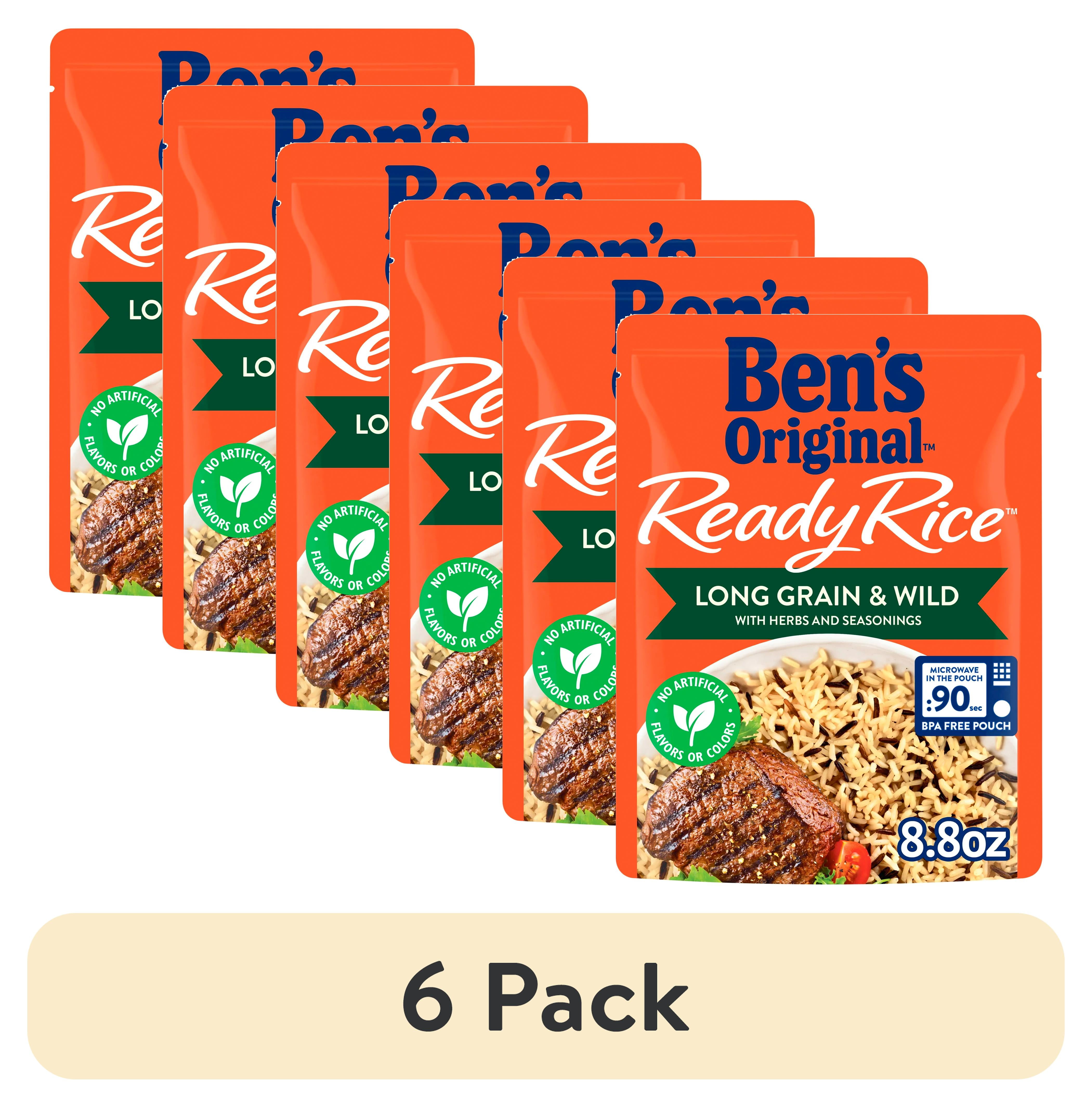 (6 pack) Ben's Original Ready Rice Long Grain and Wild Flavored Rice ...