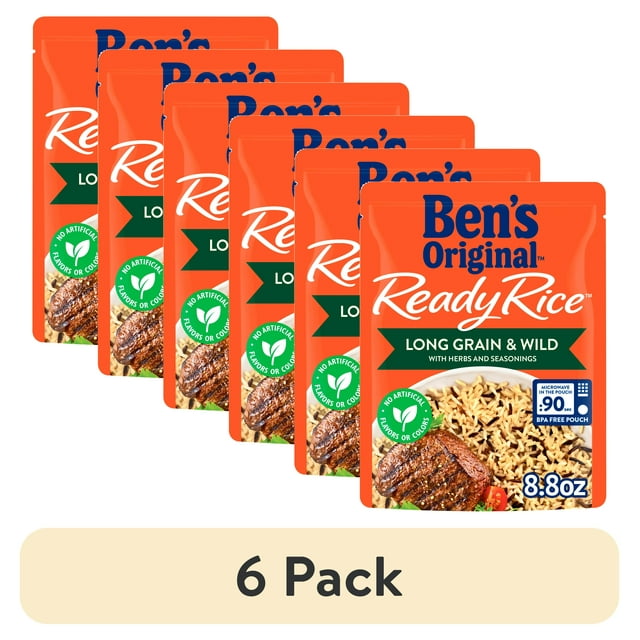 (6 pack) Ben's Original Ready Rice Long Grain and Wild Flavored Rice ...