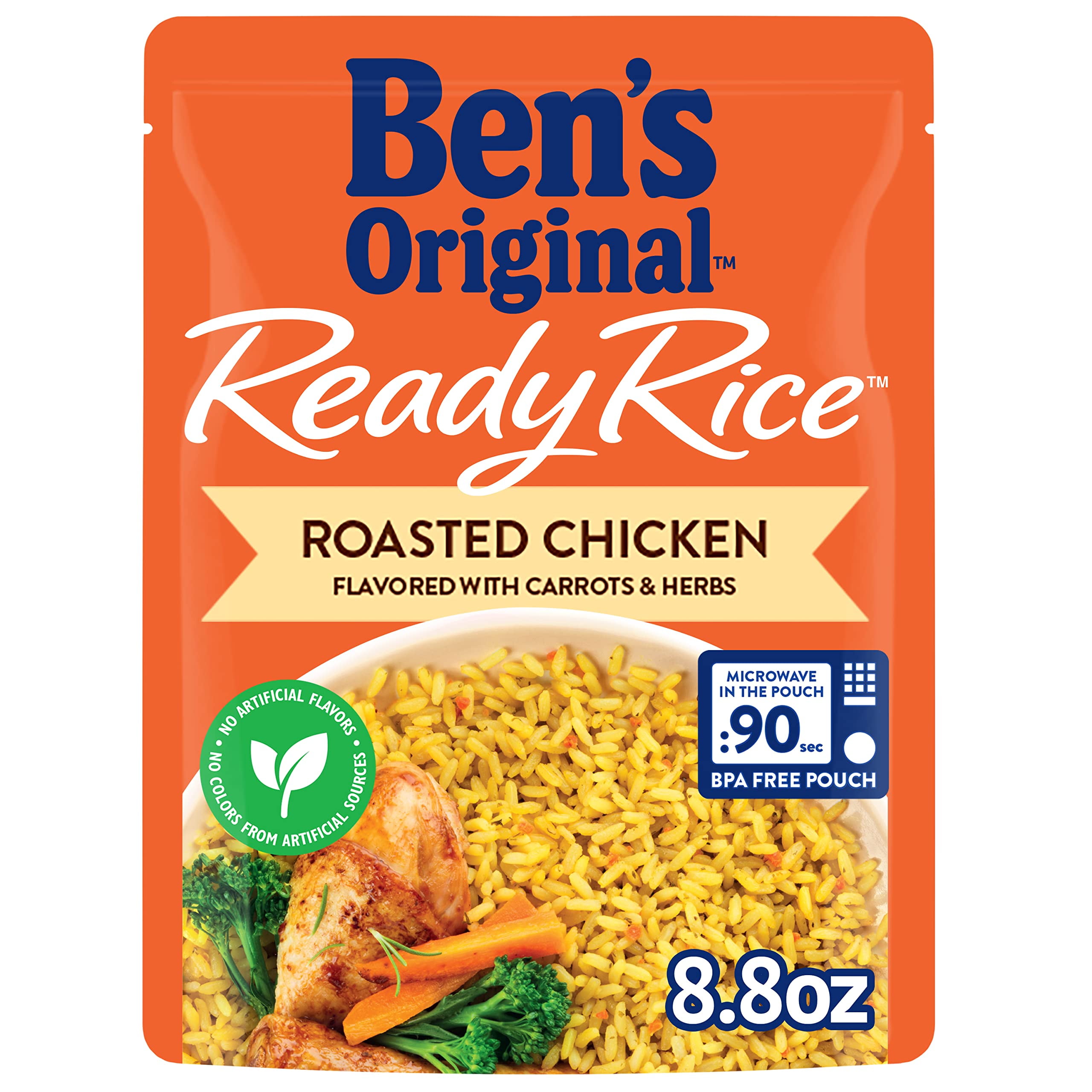 Ben's Original Ready Rice Roasted Chicken, Microwaveable Seasoned Rice ...