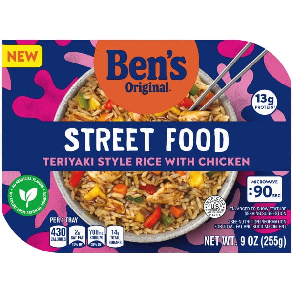Ben's Original, Street Food Teriyaki Rice with Chicken, 9 oz - Walmart.com
