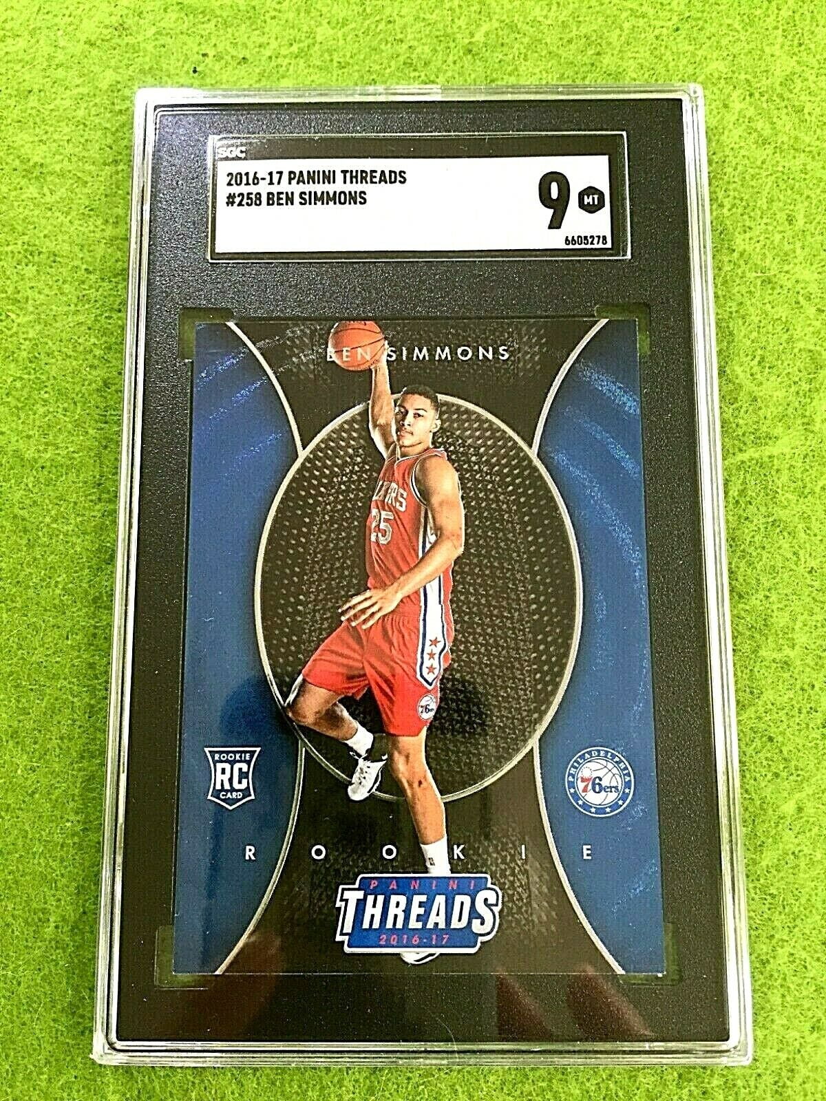 BEN SIMMONS SGC 9 ROOKIE CARD JERSEY #25 76ers 2016 Threads Ben Simmons ...