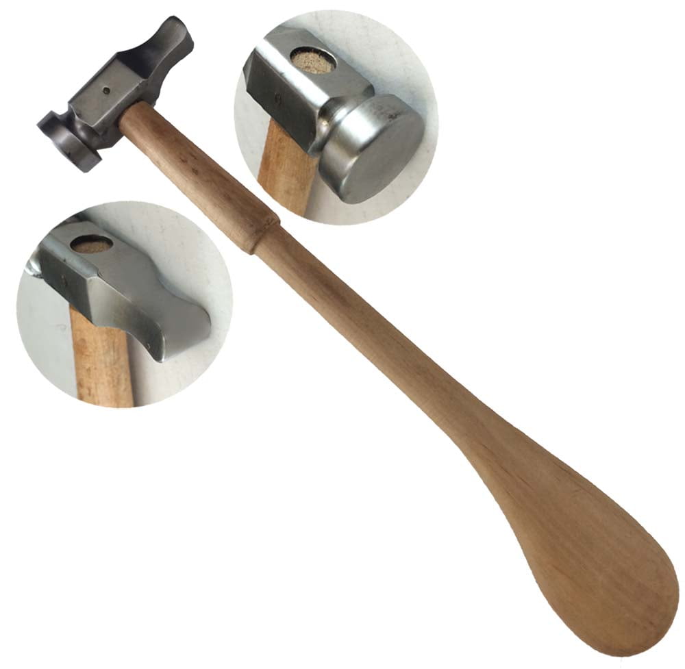 BENCH WIZARD 10.5" Dual Headed Chasing Hammer | 3/4" Flat Circular Head ...