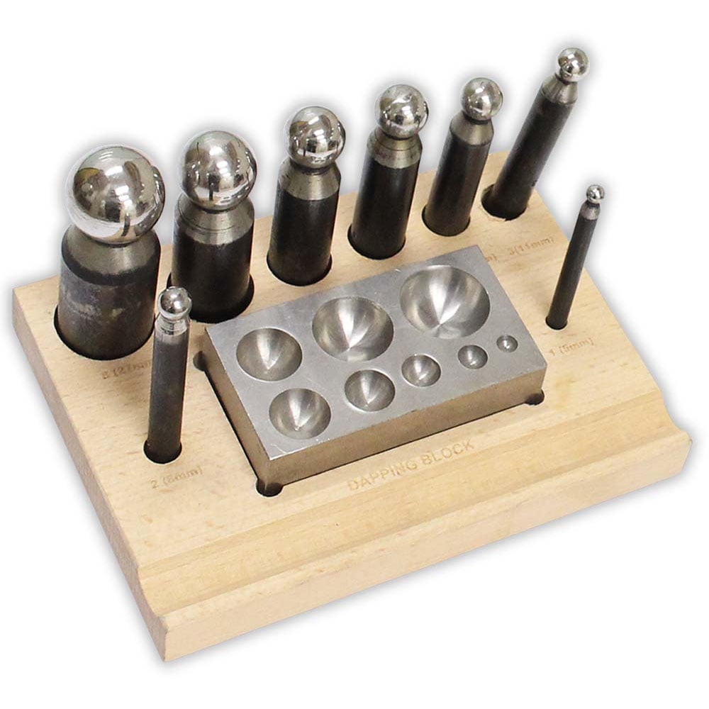 BENCH WIZARD 10 Piece Dapping Set | With Organized Wood Stand | For ...