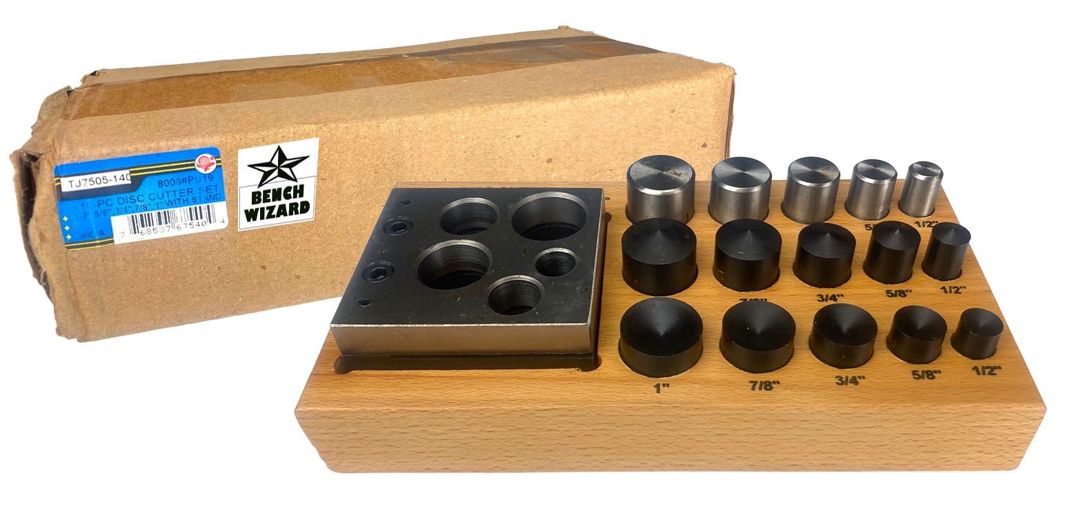 BENCH WIZARD 15 Pc Circular Disc Cutter Set | Circle Sizes: 1/2" to 1 ...